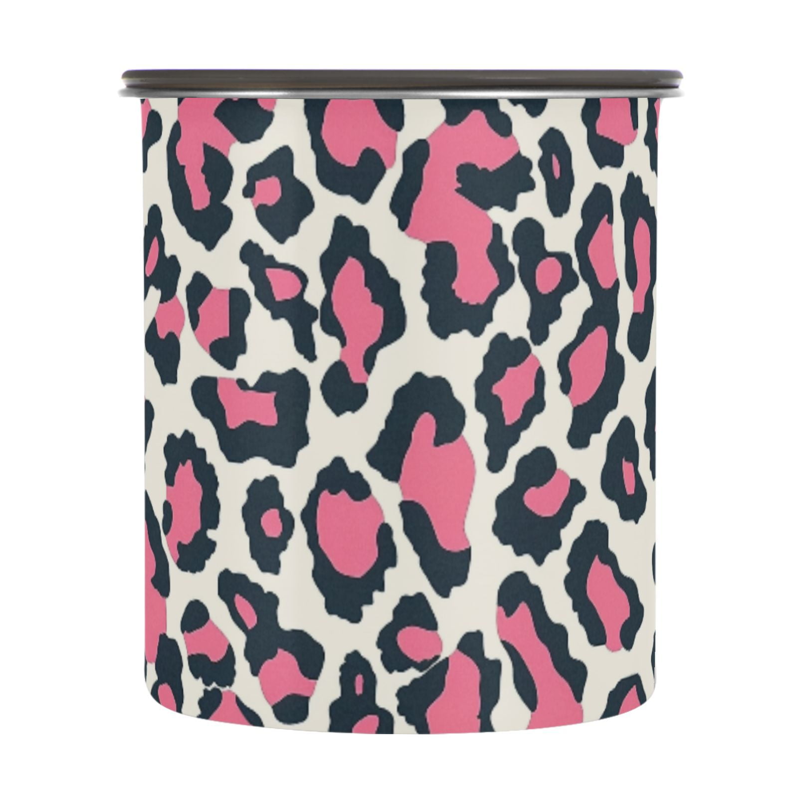 Pink Leopard Print Cheetah Airtight Coffee Bean Canister 30oz Food ...