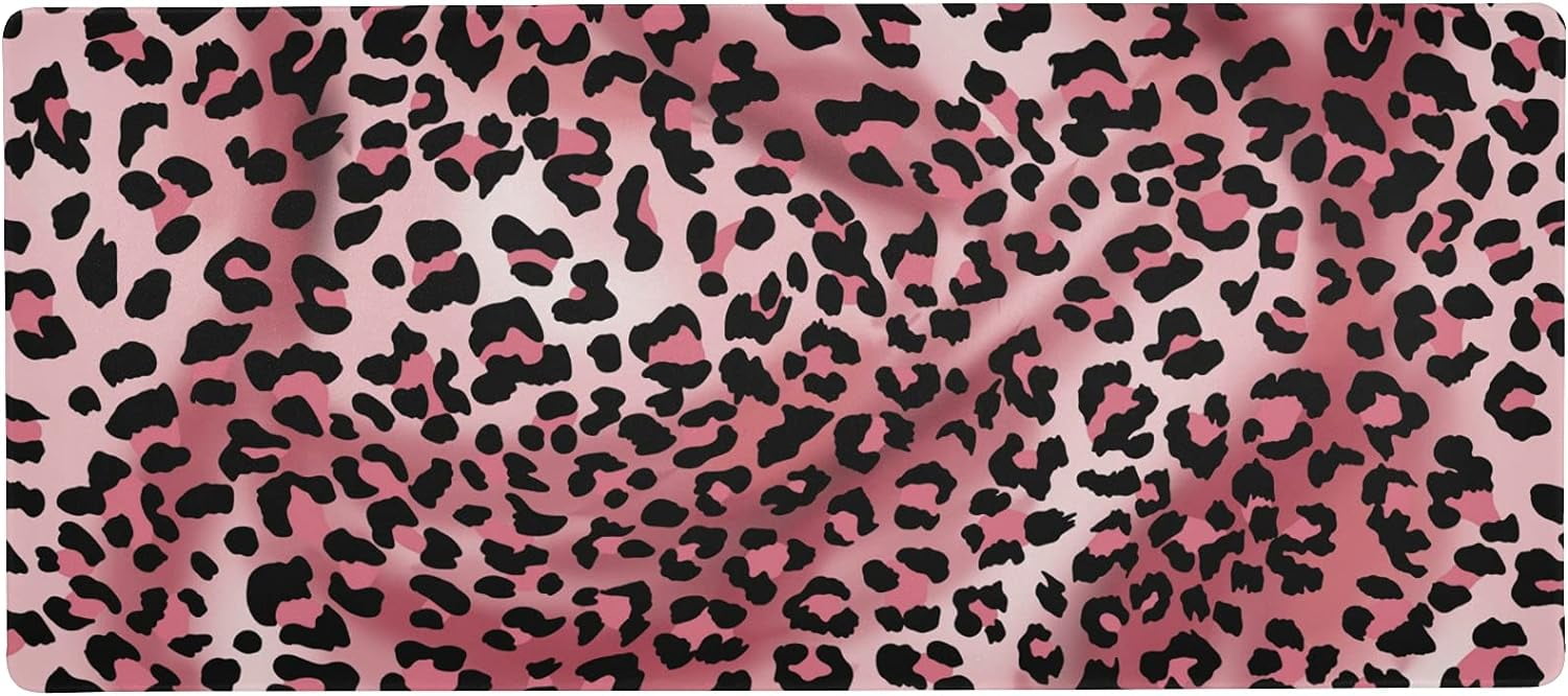Pink Leopard Print Cheetah Tie Dye Large Gaming Mouse Pad Big Mousepad ...