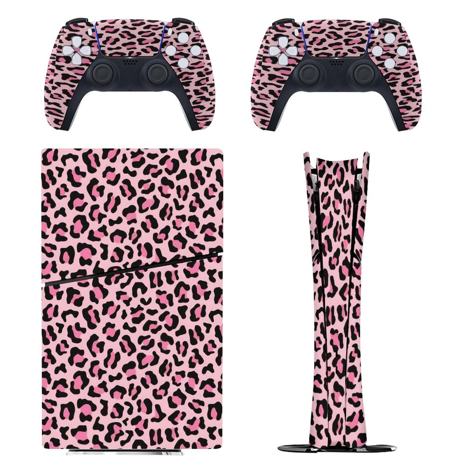 Pink Leopard Print PS5/PS5 Slim Digital Disc Skin Sticker For Console ...