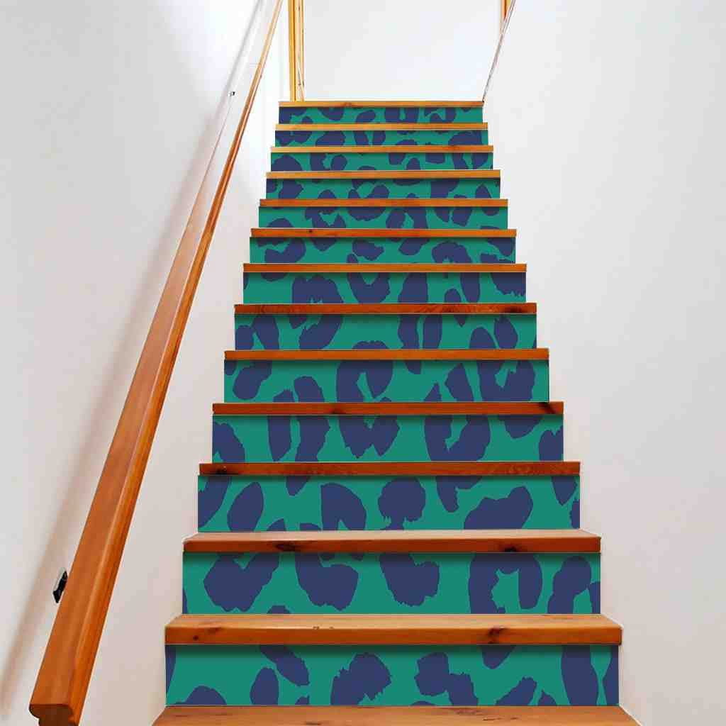 Pink Leopard Print Stair Stickers Color Panther Staircase Riser Decals ...