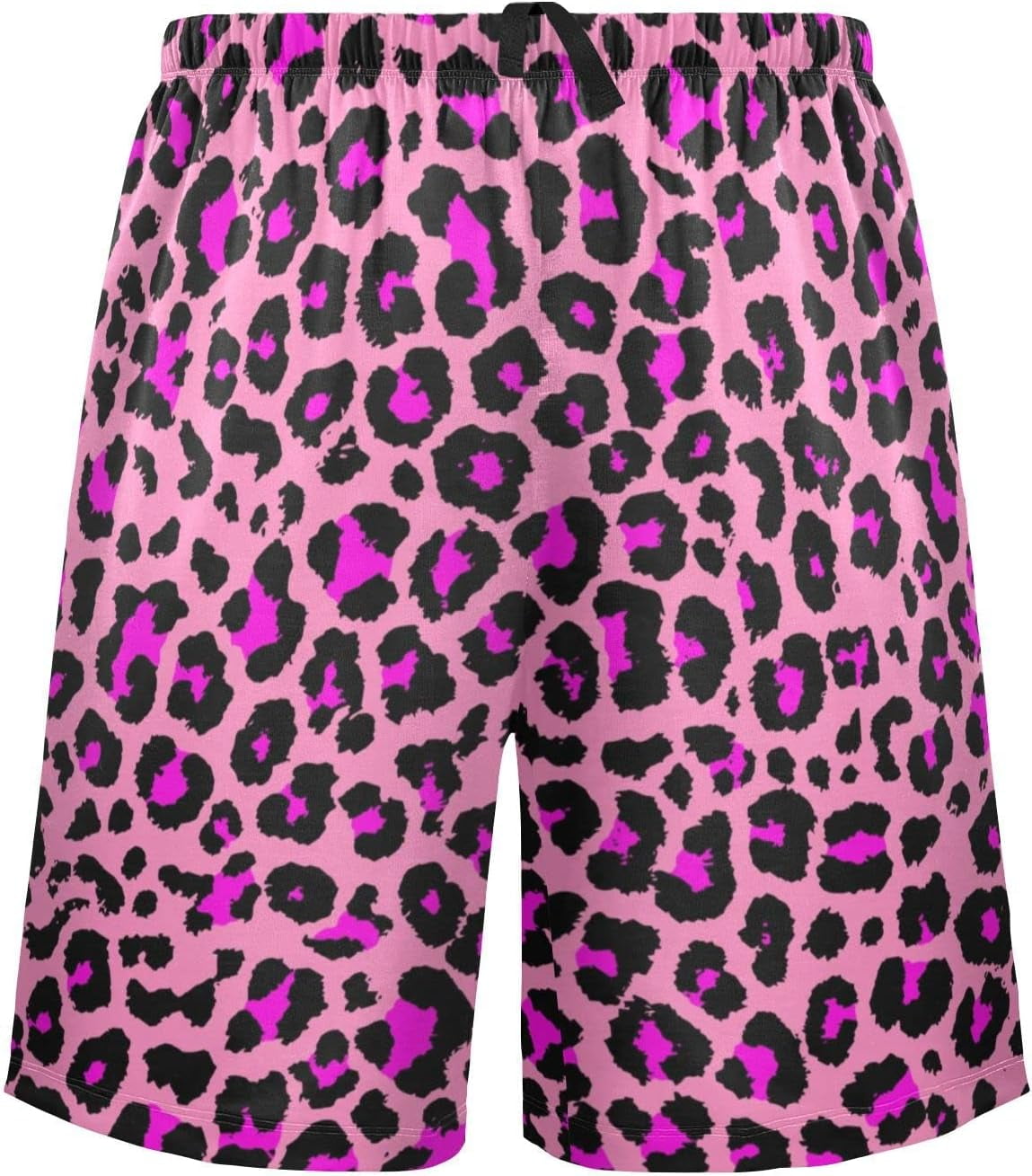 Pink Leopard Print Wild Animal Skin Pattern Mens Pajama Pants Shorts ...