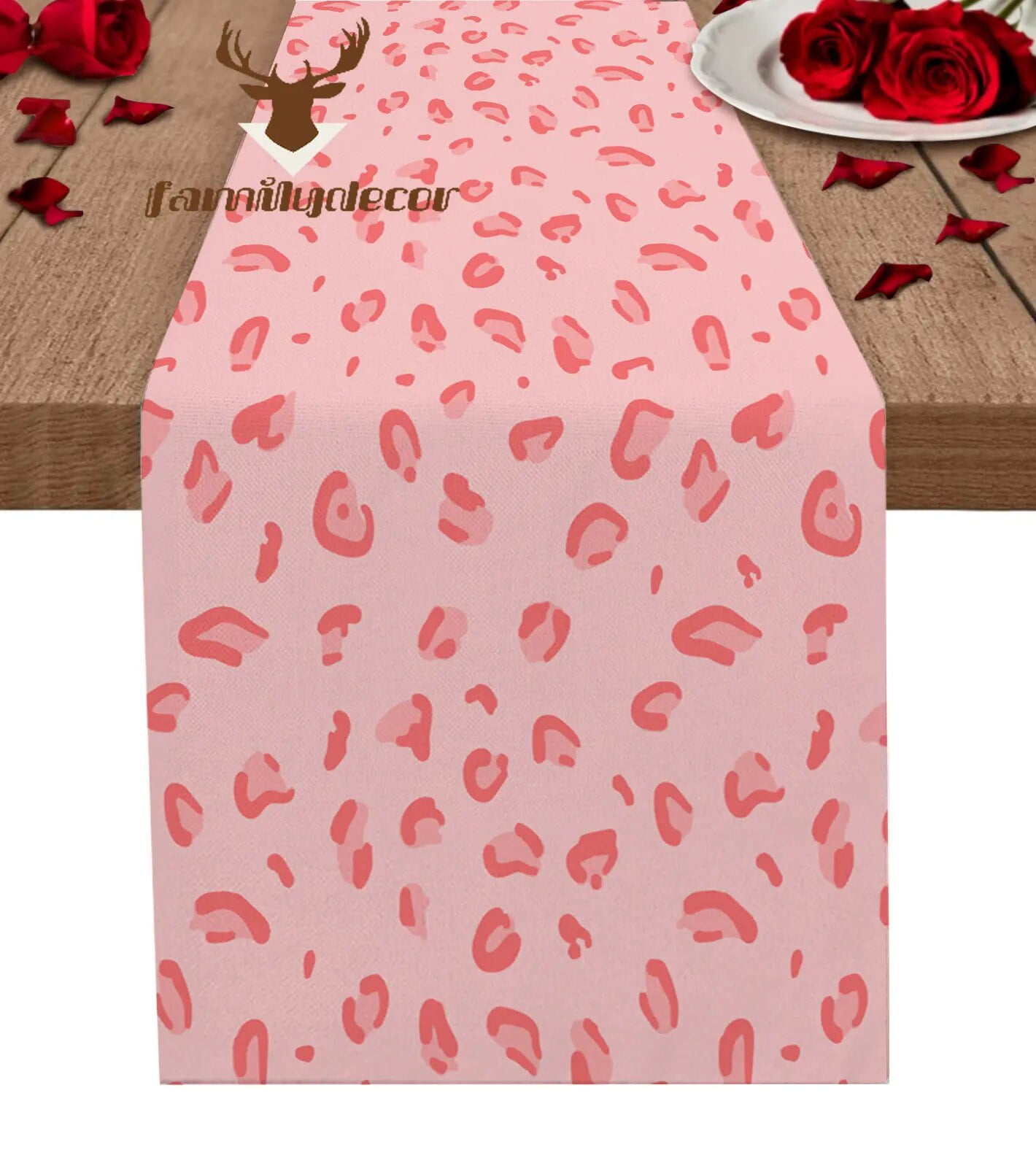 Pink Leopard Table Runner Home Wedding Decor Table Cover Flag Mat Table ...