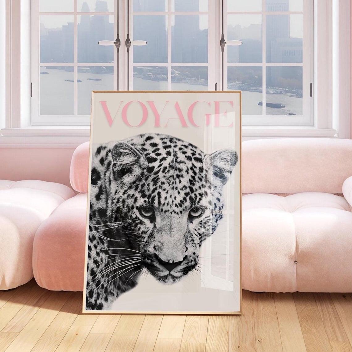 Pink Leopard Wall Art Black And White Trendy Fashion Stylish Prints ...