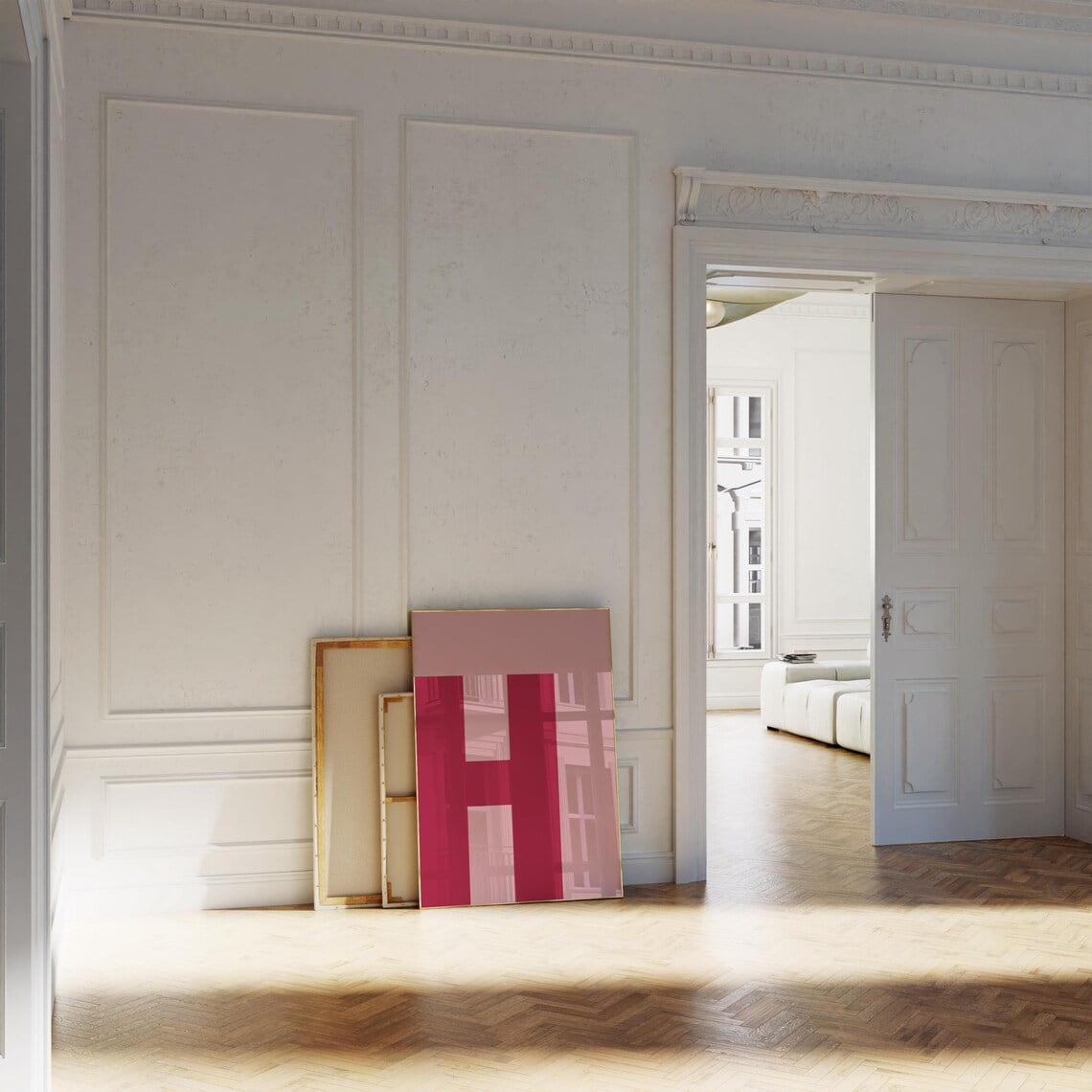 Pink Letter I Print Big Initial Minimalist Preppy Wall Art Alphabet ...