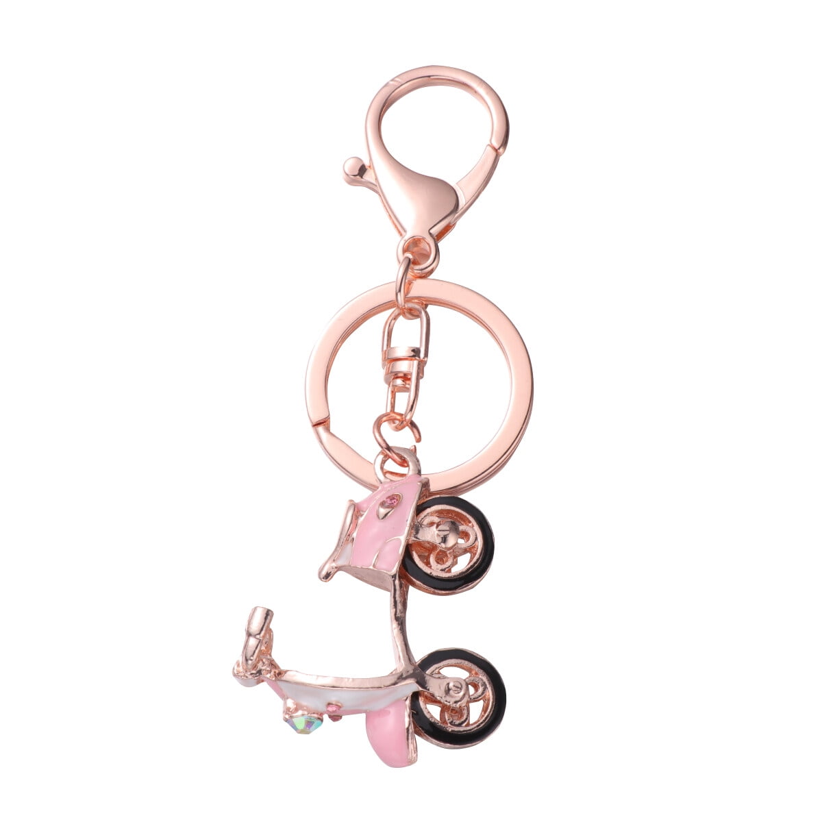 Pink Lifelike Mini Electric Car Design Keychains Creative Key Rings ...