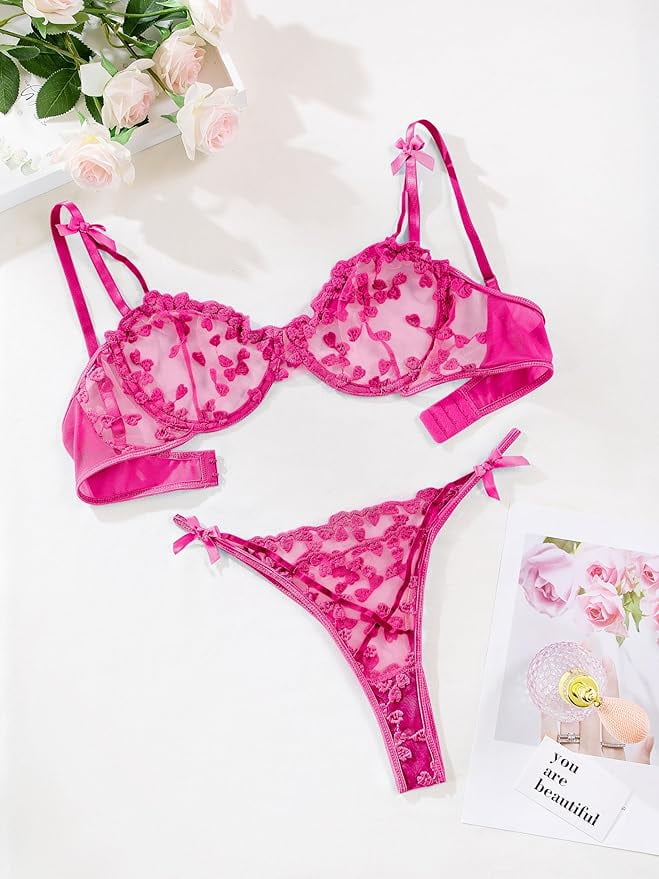Pink Lingerie Set Womens Intimates Apparel - Walmart.com