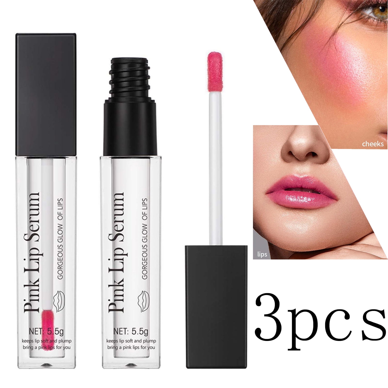 Pink Lip Serum,Lip Plumper,Lip Oil,Pink Lip Serum Plumper,Colour ...