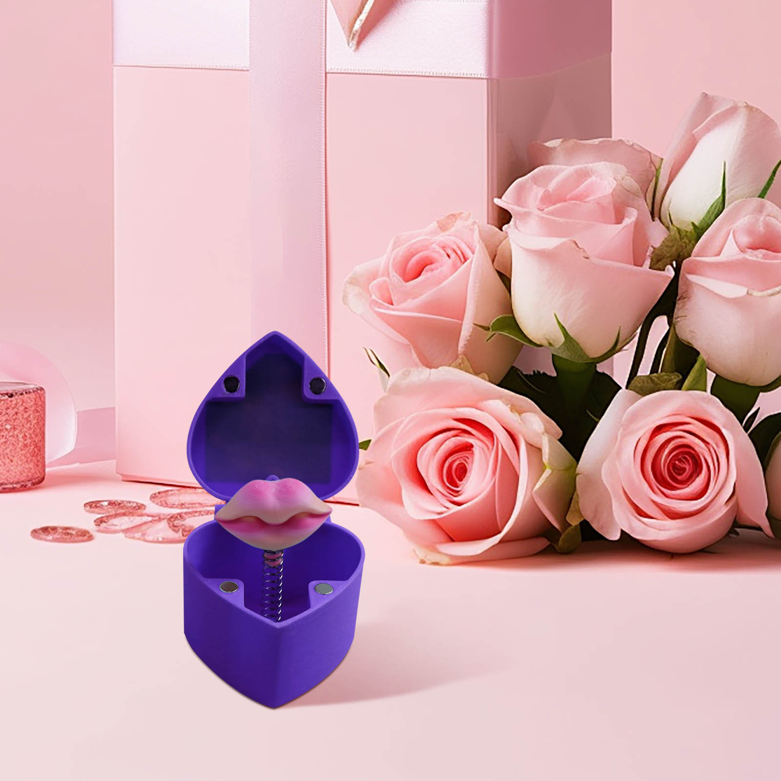 Pink Lips And Red Lips in a Box Lips Gift Surprise Box Of Lips Lips Box ...