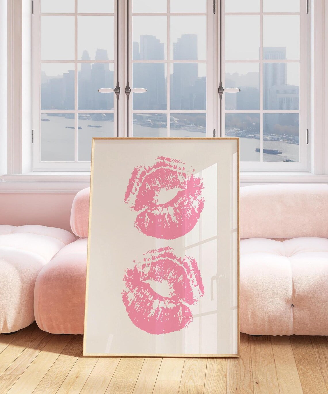 Pink Lips Kiss Poster Trendy Preppy Dorm Art, 12x18 UNFRAMED - Walmart.com