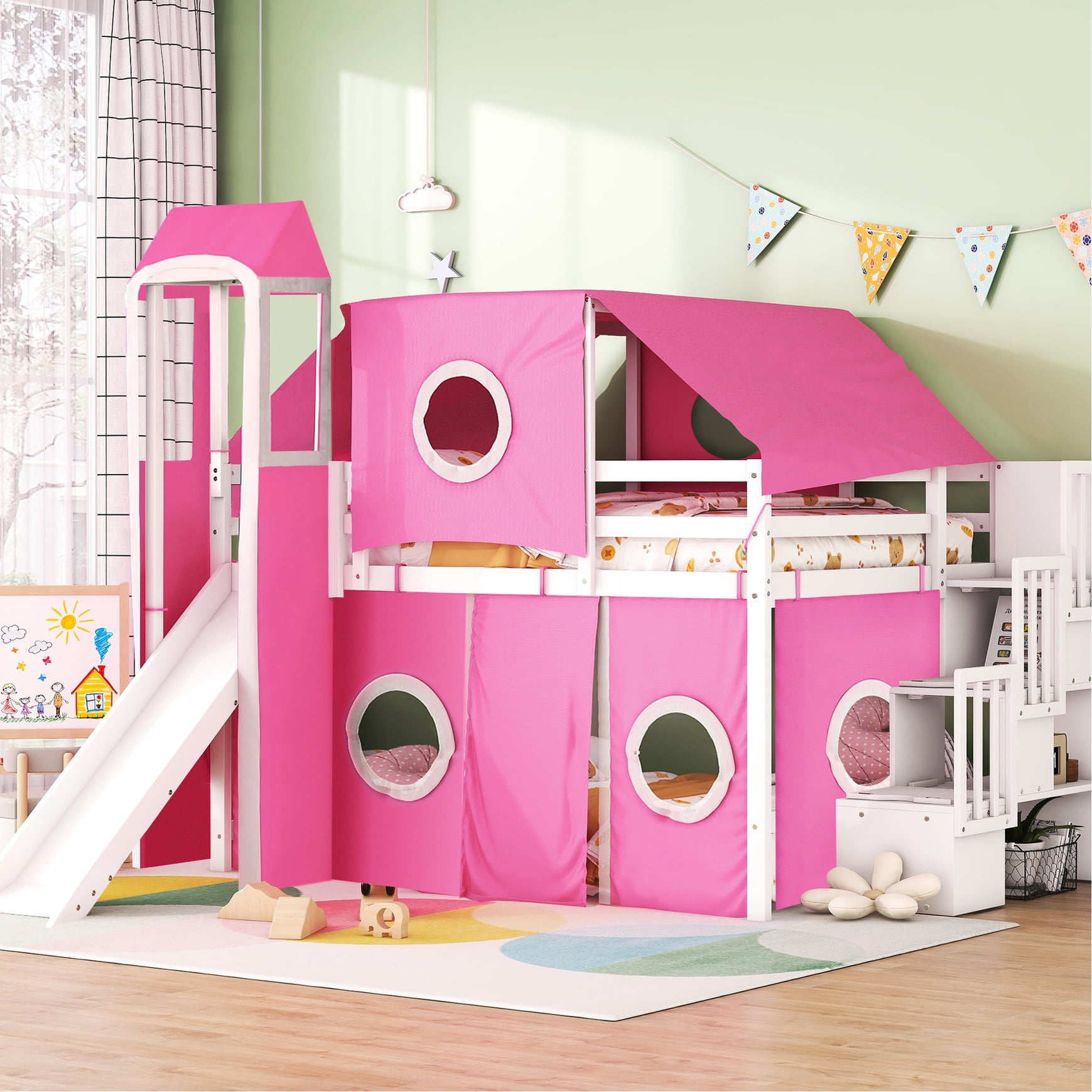 Pink Loft Bed - Air Circulation Design - Bedroom - Fresh Sleep ...