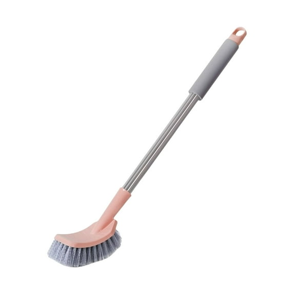 Pink Long Handle Toilet Brush Soft Bristles Angle Cleaning Tool ...