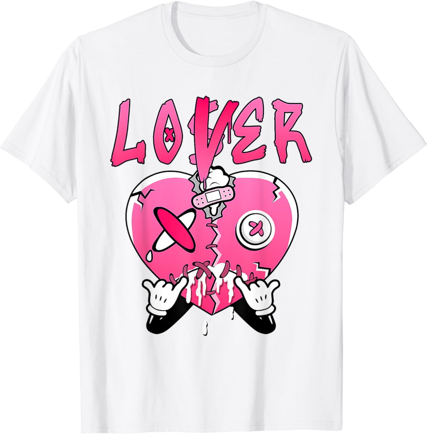 Pink Loser Lover Pink Drip Heart Plus Triple Pink Matching T-Shirt ...