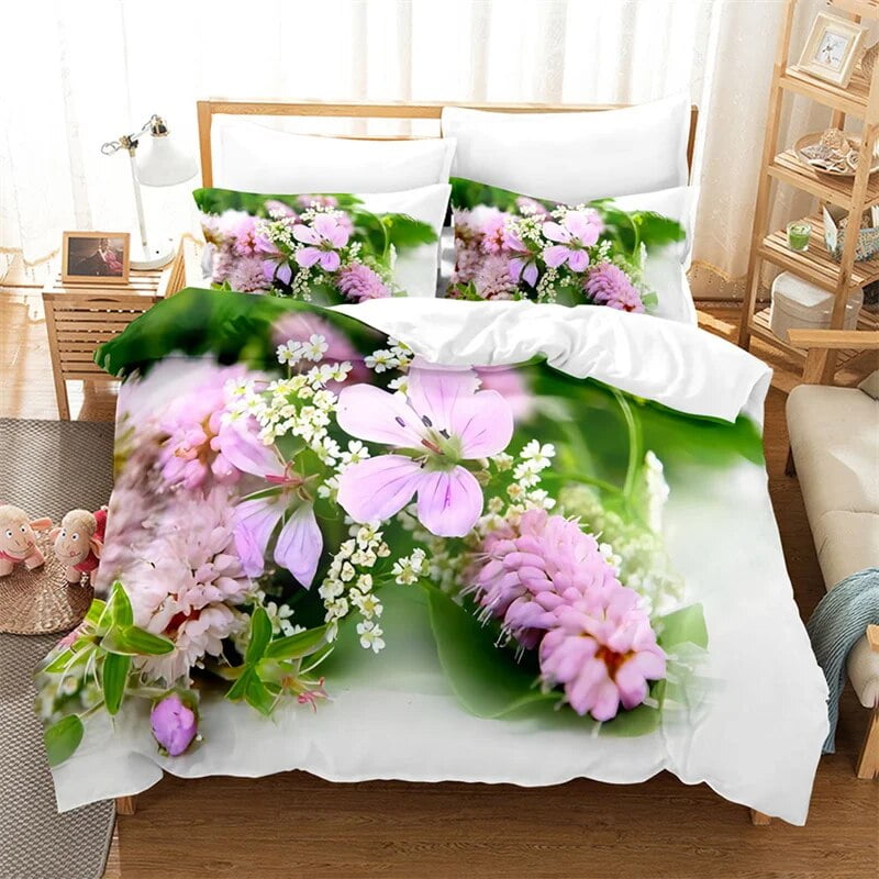 Pink Lotus Bedding Set Lovely Kid's Duvet Cover Boys Quilt Cover Girls ...