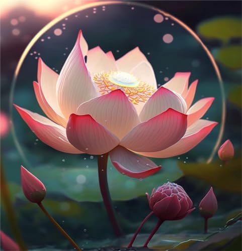 Pink Lotus Flower Puzzle Plant Series, Dust - Free Perfect Interlocking ...