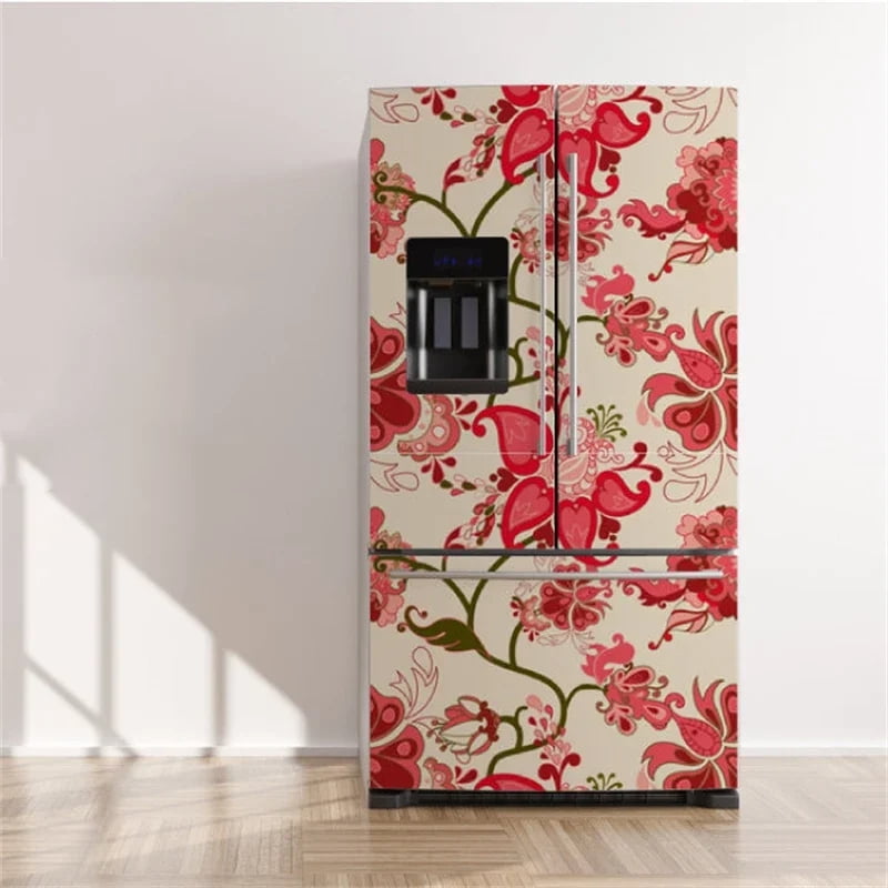 Pink Lotus Flower Refrigerator Stickers Watercolor Floral Painting ...