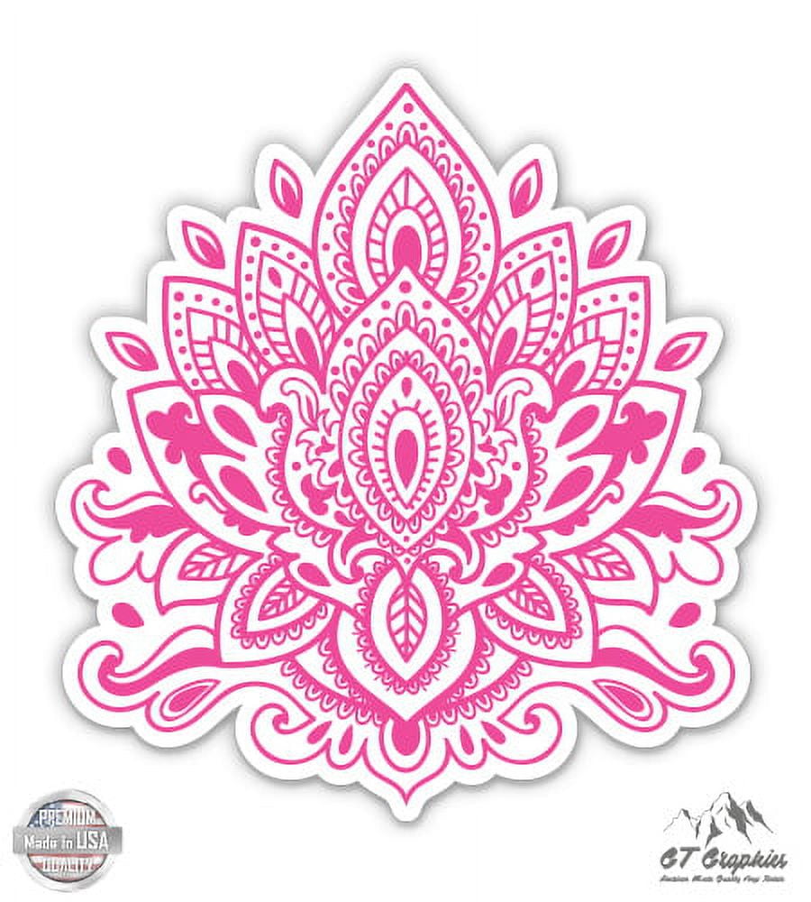 Pink Lotus Paisley - 3" Vinyl Sticker - For Car Laptop I-Pad Phone ...