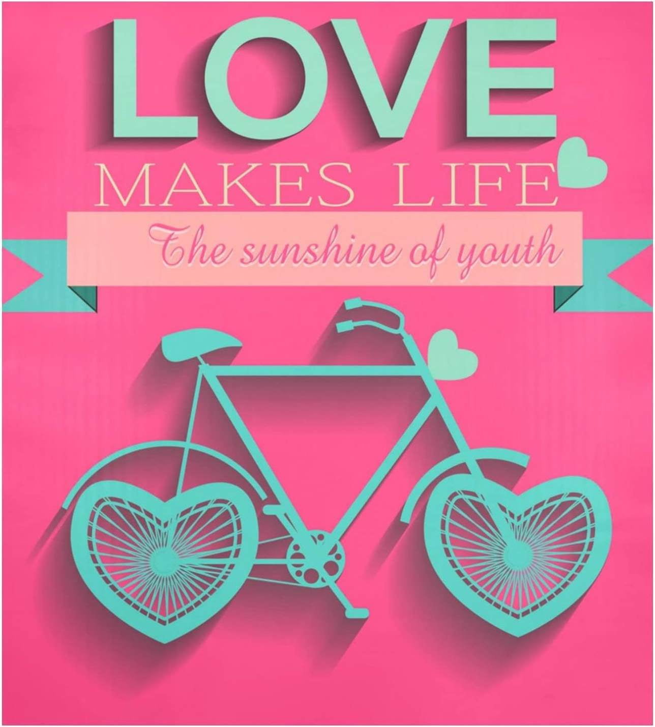 Pink Love Bicycle Dishwasher Magnet Cover Front Door Decorative ...