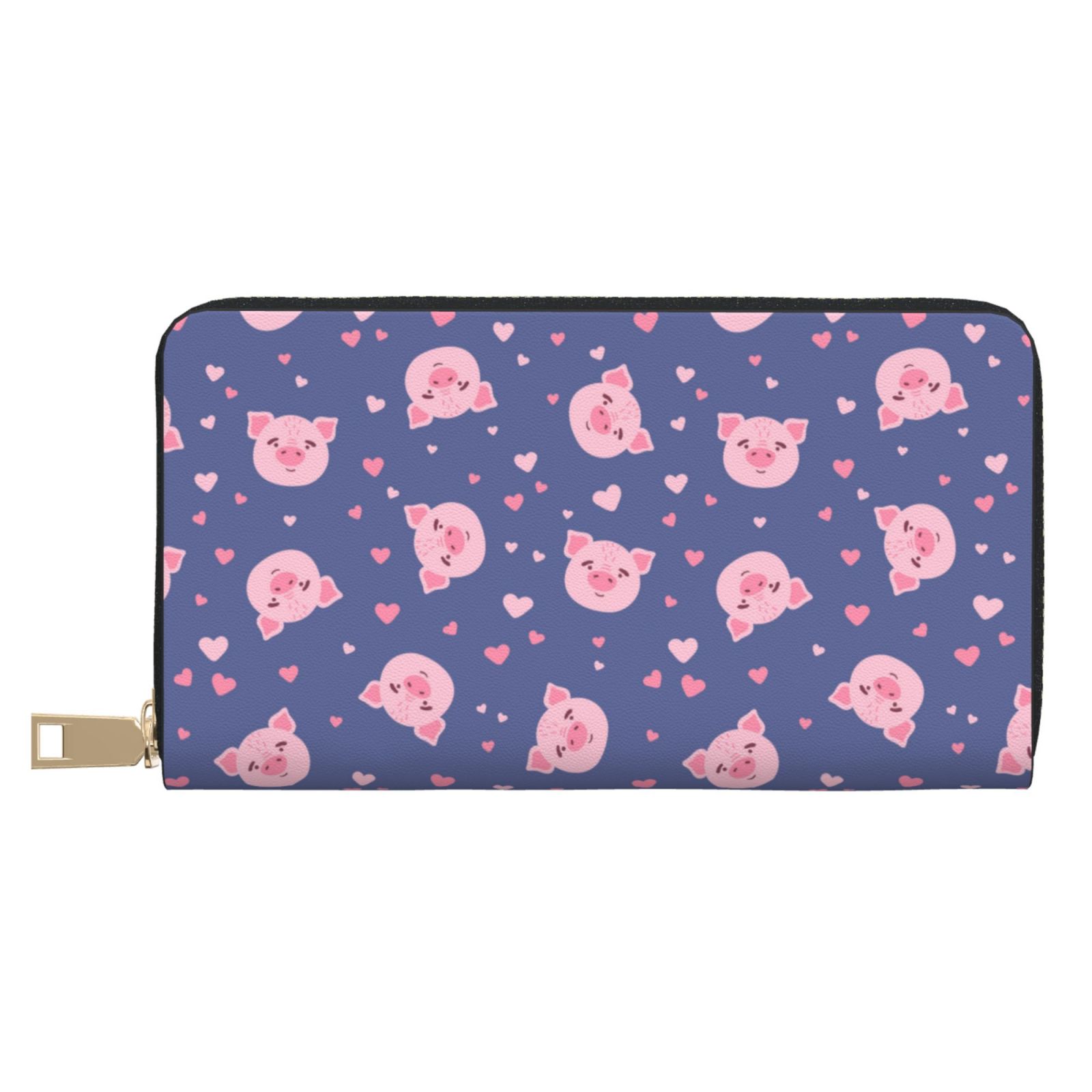 Pink Love Cute Pig Wallet Women, Leather Bifold Multi Card Wallet ...
