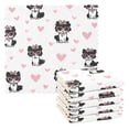 Pink Love Dog Kitchen Cloth Dish Towels for Drying Washing Absorbent ...