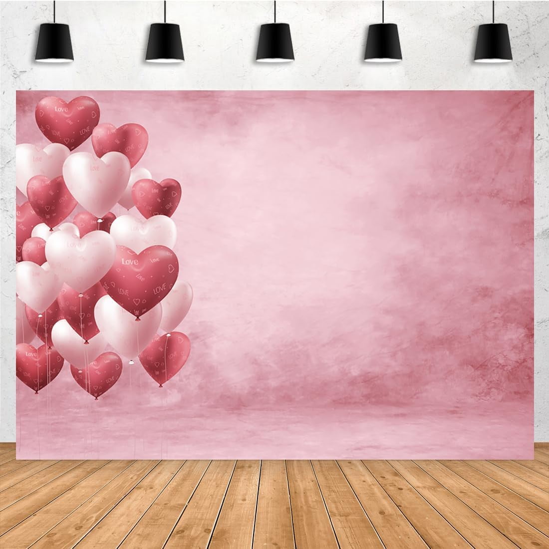 Pink Love Heart Balloon Backdrop Abstract Photography Background Pastel ...