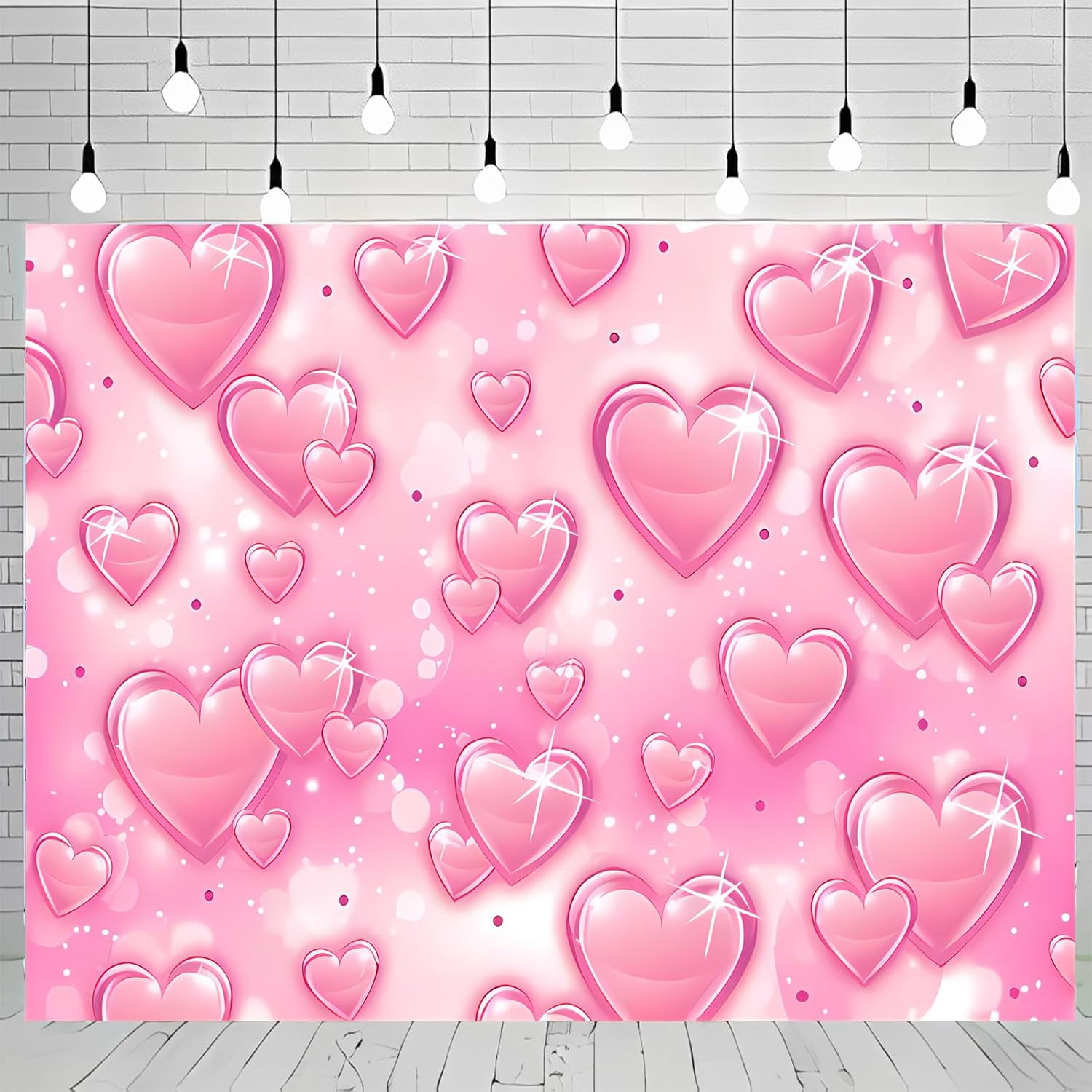 Pink Love Heart Early 2000s Backdrop Birthday Party Old School ...