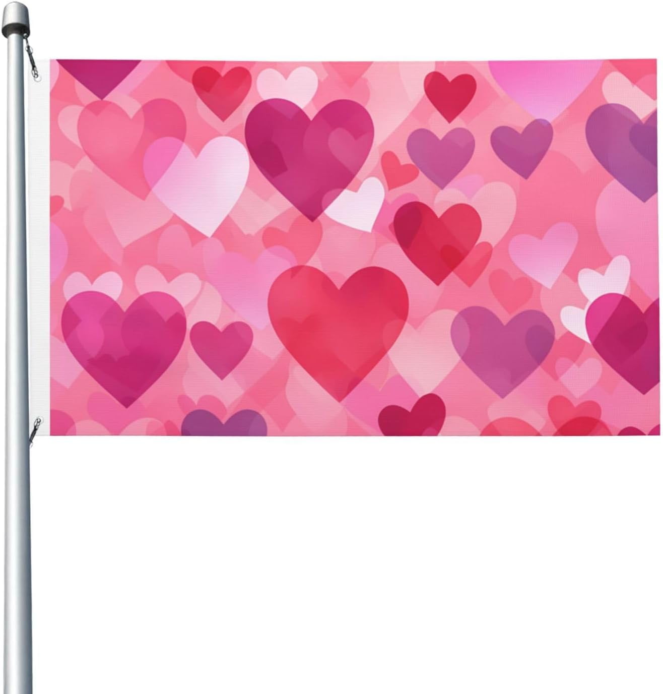 Pink Love Shape Flag 2x3 ft Flags for Outside Funny Banner Garden Flag ...