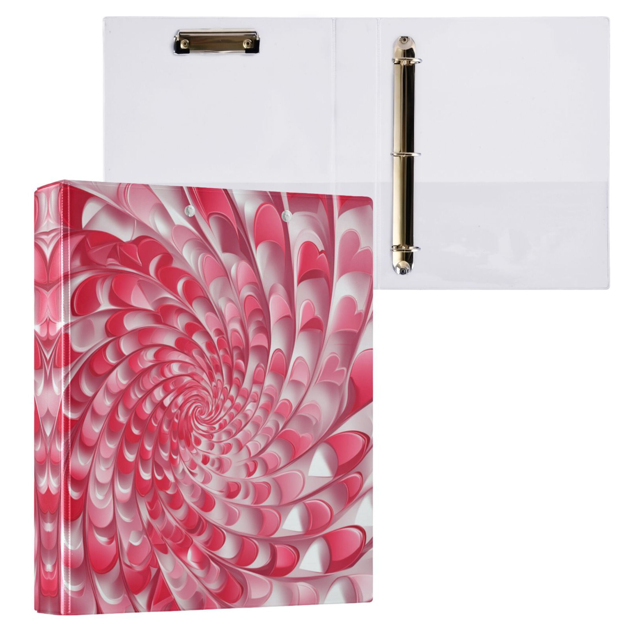 Pink Love Swirl 3 Ring Hardcover Binders 1.5in Round Rings for Letter ...