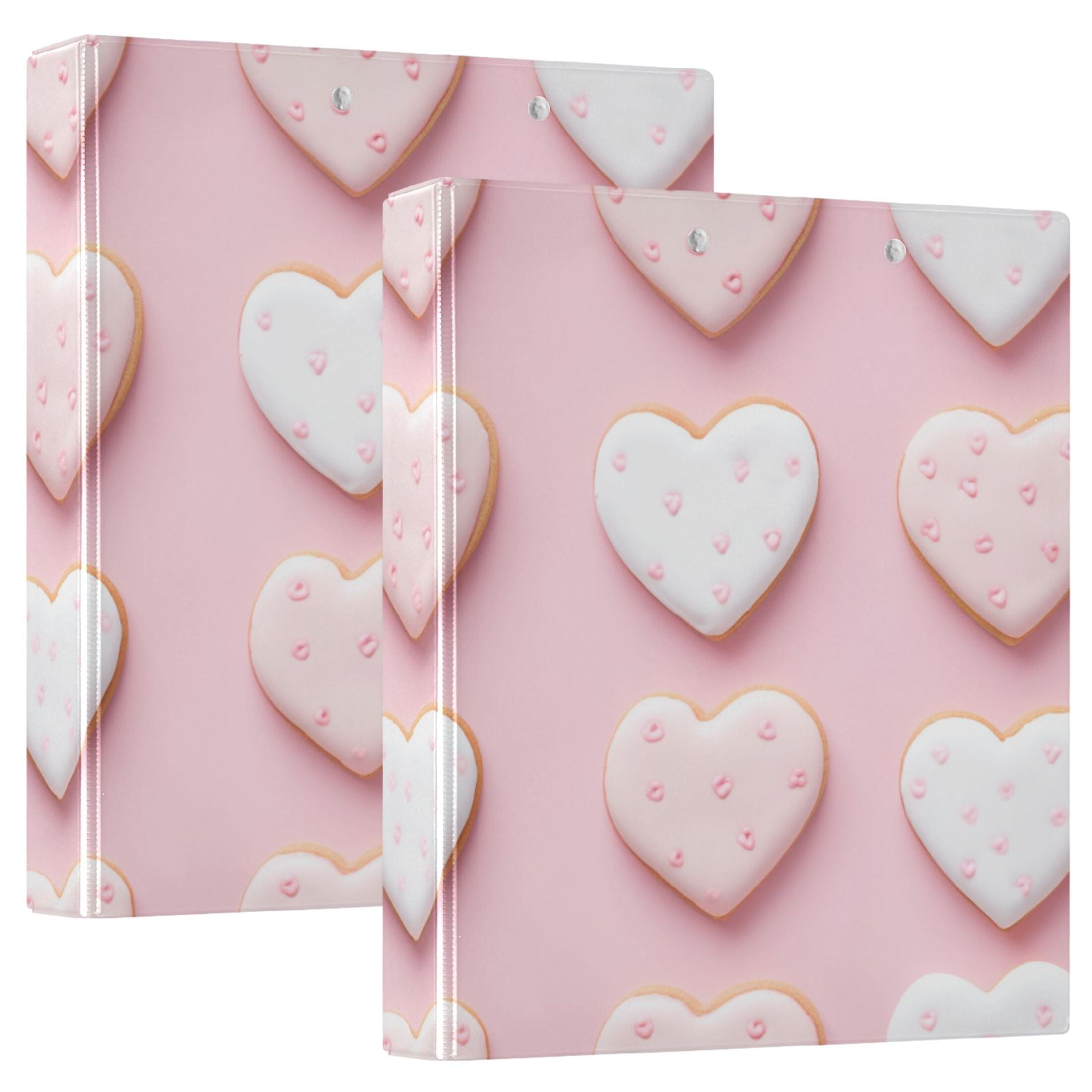 Pink Loving Hearts Hardcover 3 Ring Binder 1.5 inch Round Rings with ...