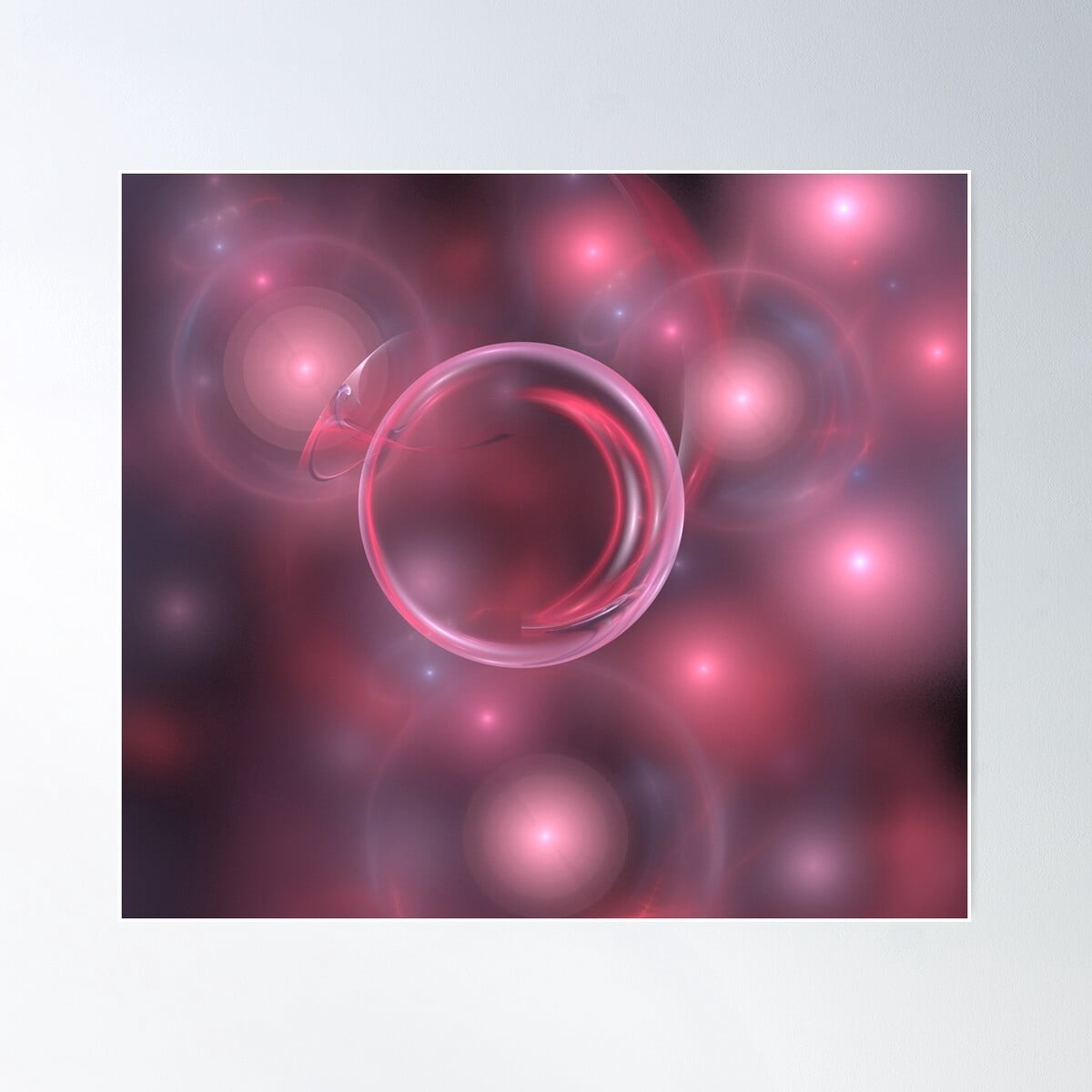 Pink Magma Spheres Poster Wall Art, Modern Wall Decor For Living Room ...