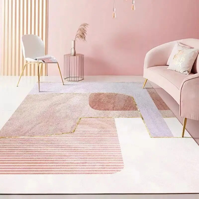 Pink Maiden Room Carpet Living Room Sofa Coffee Table Abstract Gradient ...