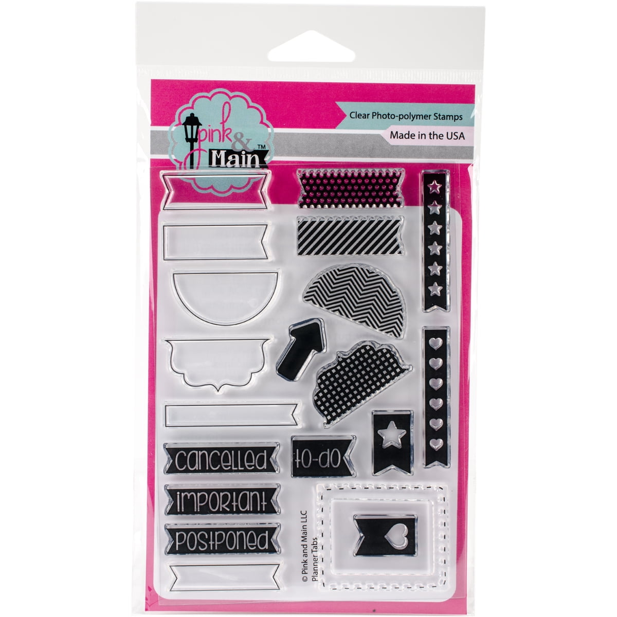 Pink & Main Clear Stamps 4"X6"-Planner Tabs - Walmart.com