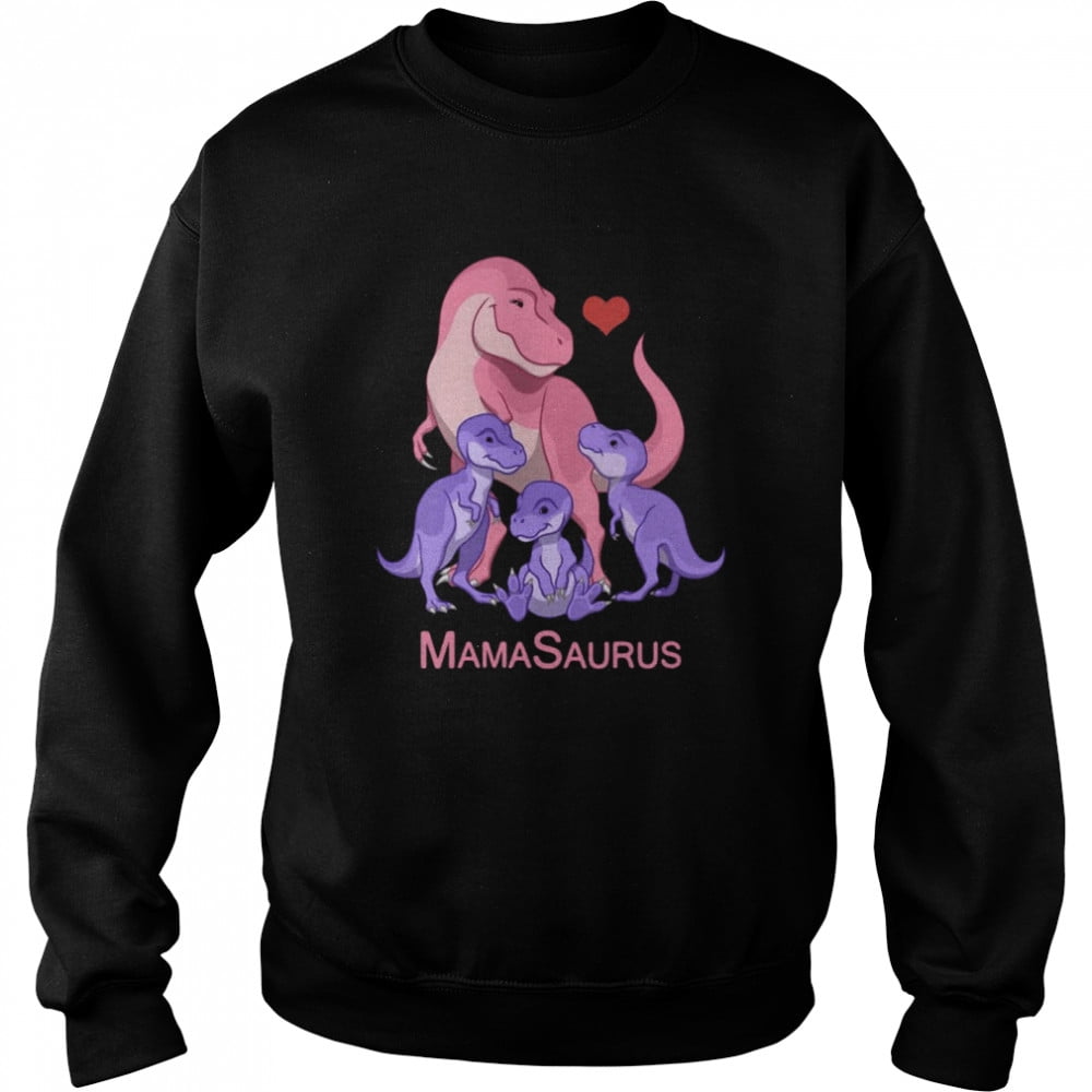 Pink Mamasaurus T Rex Mother 3 Purple Baby Dinosaurs SWEASweatshirt ...