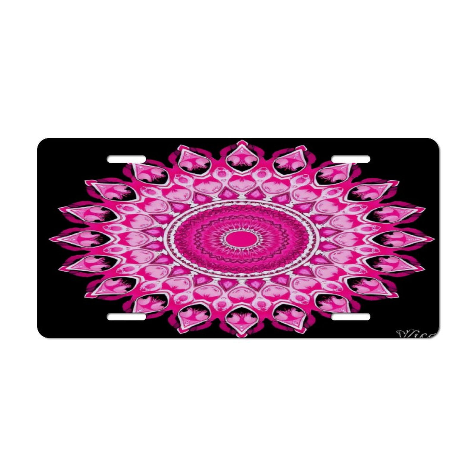 Pink Mandala Floral Art Car Decorative Front License Plate,Vanity Tag ...