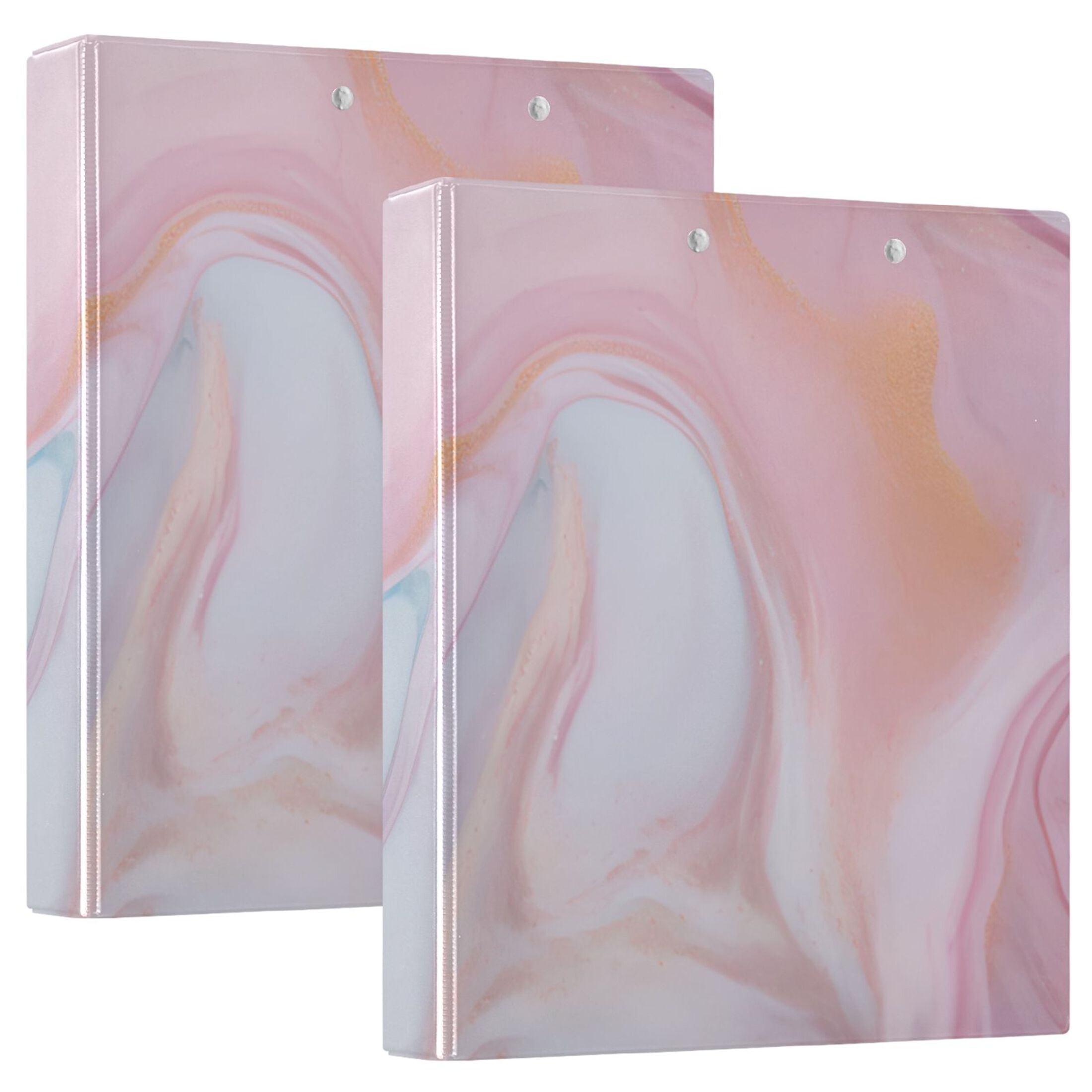 Pink Marble 3 Ring Binders 1.5 inch Hardcover File Folders with ...