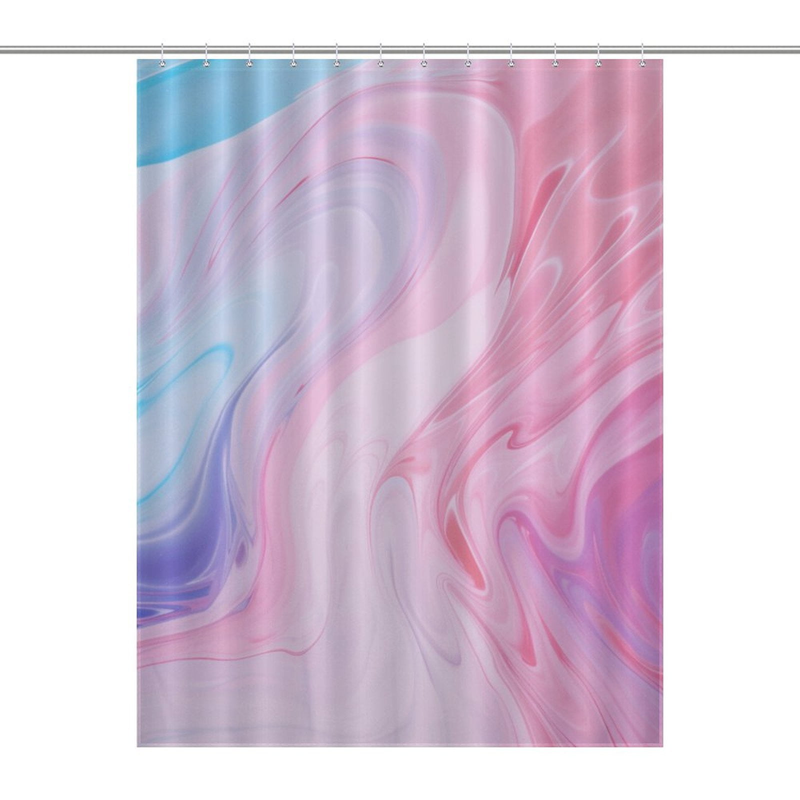 Pink Marble Cloth Fabric Bathroom Decor Set with Hooks - Walmart.com