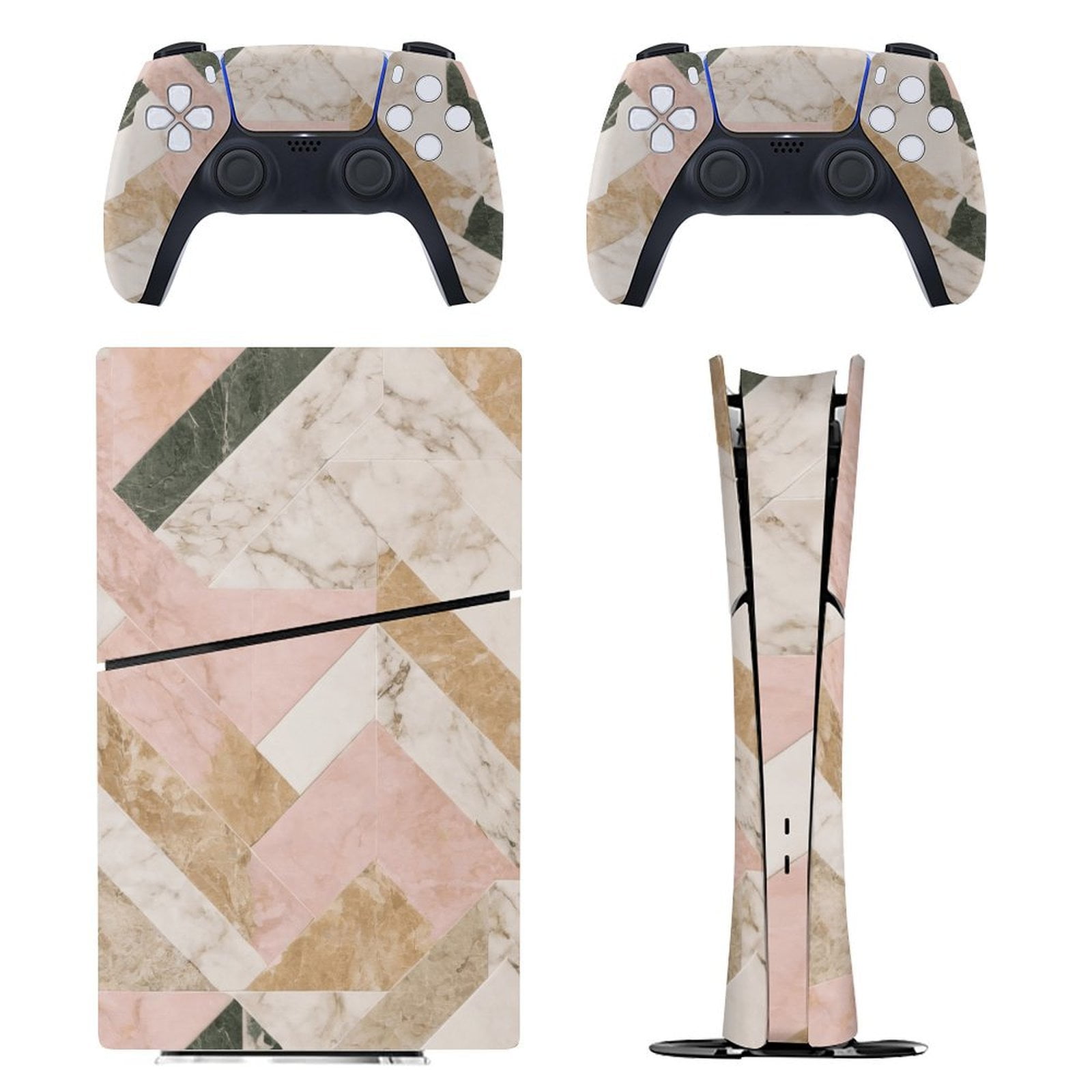 Pink Marble Console Skin Bundle for PS5 Pro Slim Disc & Digital / PS4 ...