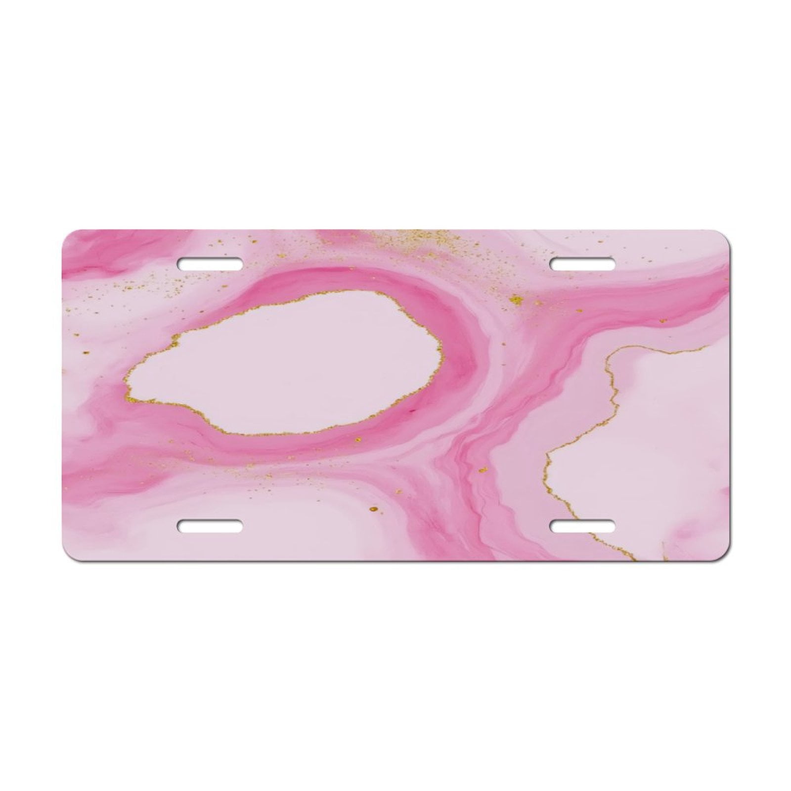 Pink Marble with Gold Flecks Car Decorative Front License Plate,Vanity ...