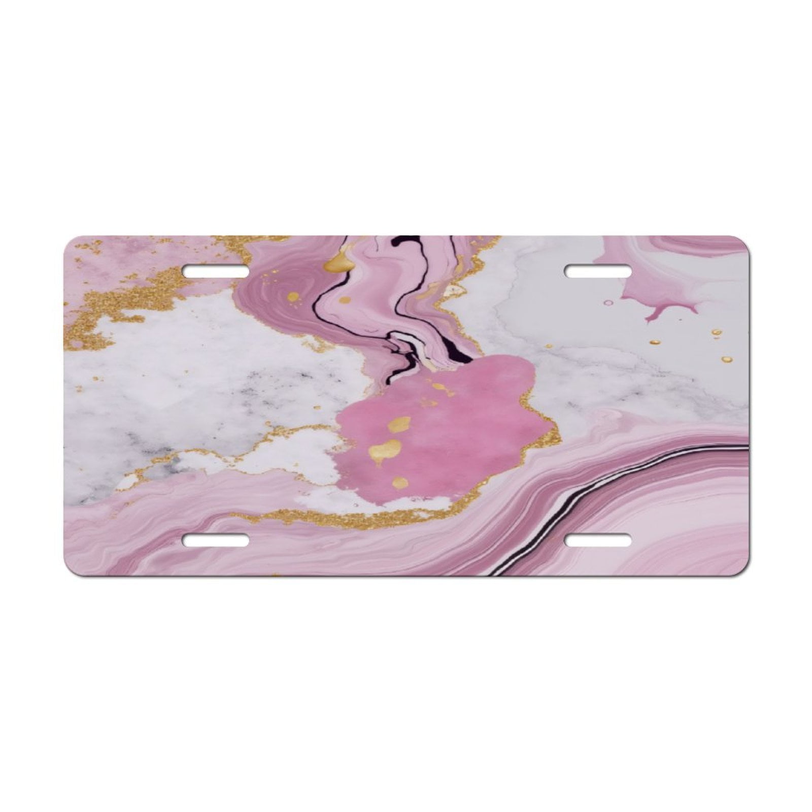 Pink Marble Gold Glitter Art(1)-1 License Plate Lightweight Aluminum ...