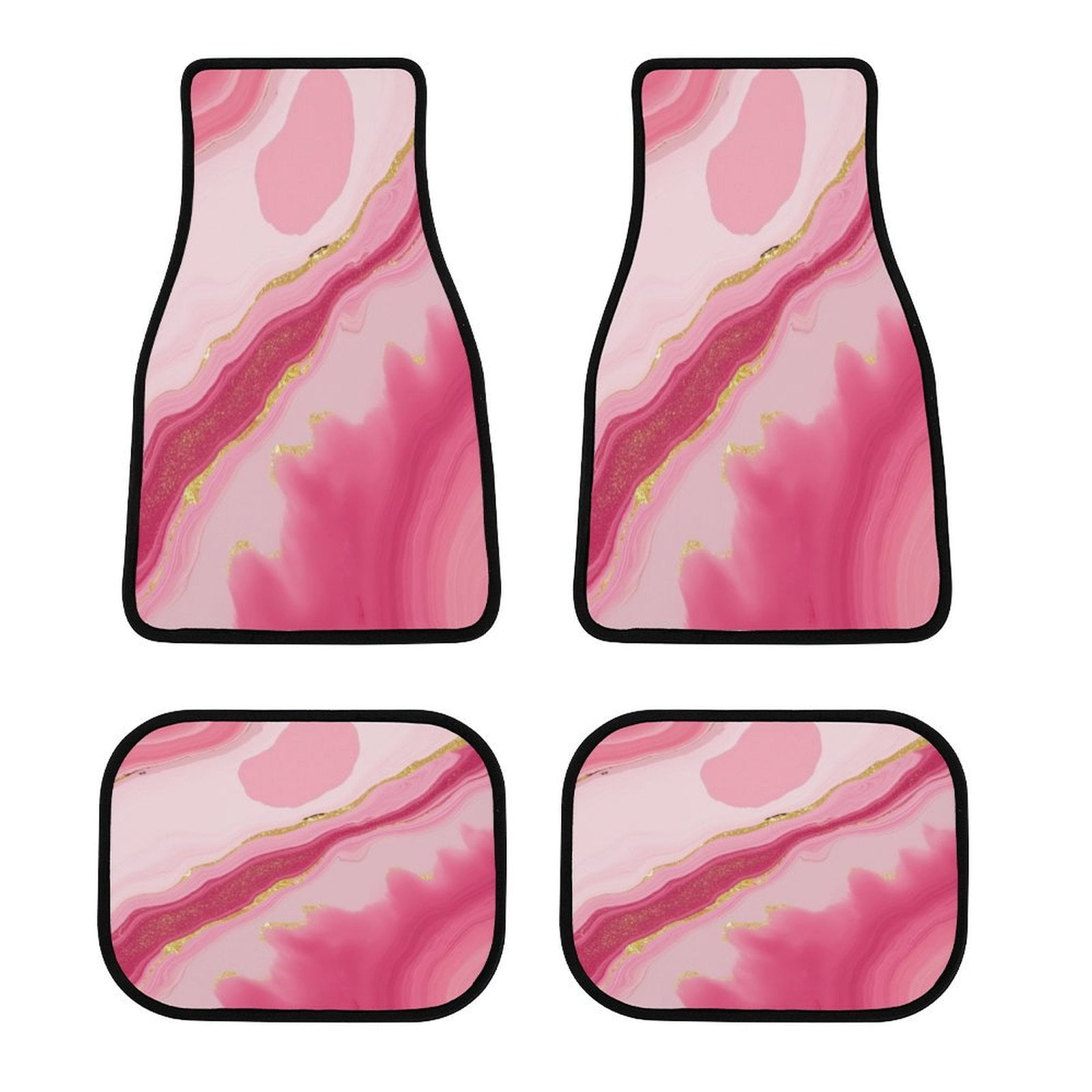 Pink Marble Gold Glitter Art-1 Car Floor Mats Set of 4, Vehicle Front ...