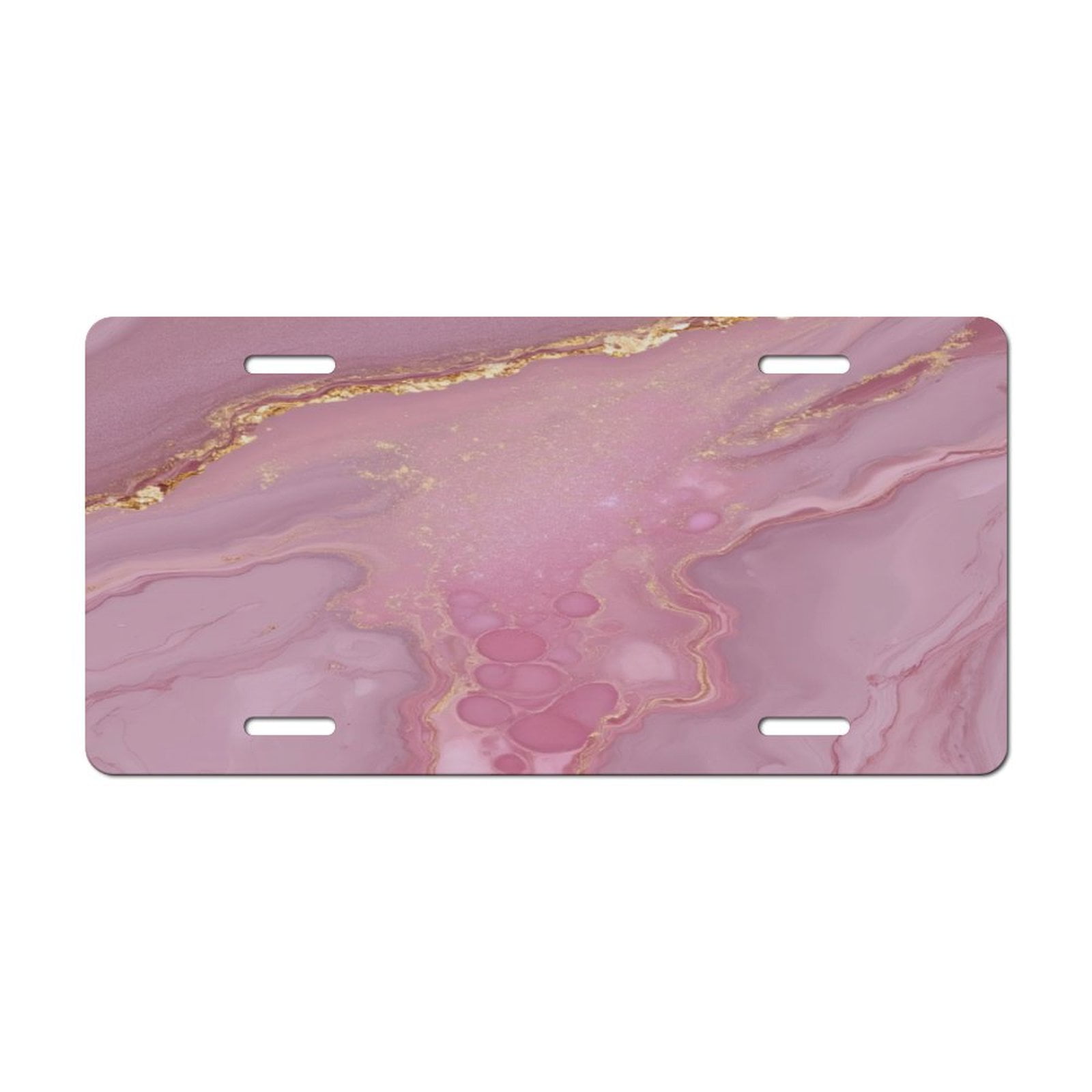 Pink Marble Gold Vein Texture Car Decorative Front License Plate,Vanity ...