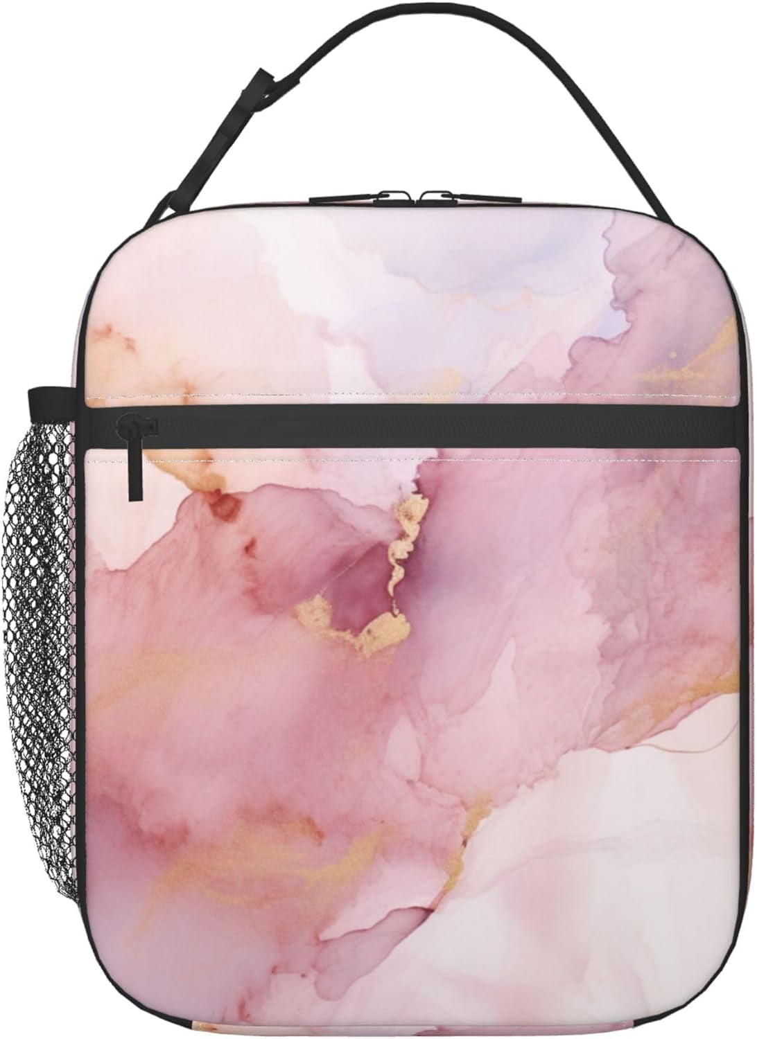 Pink Marble Luncha Bag marble texture Lunch Box for Women Men Reusable ...
