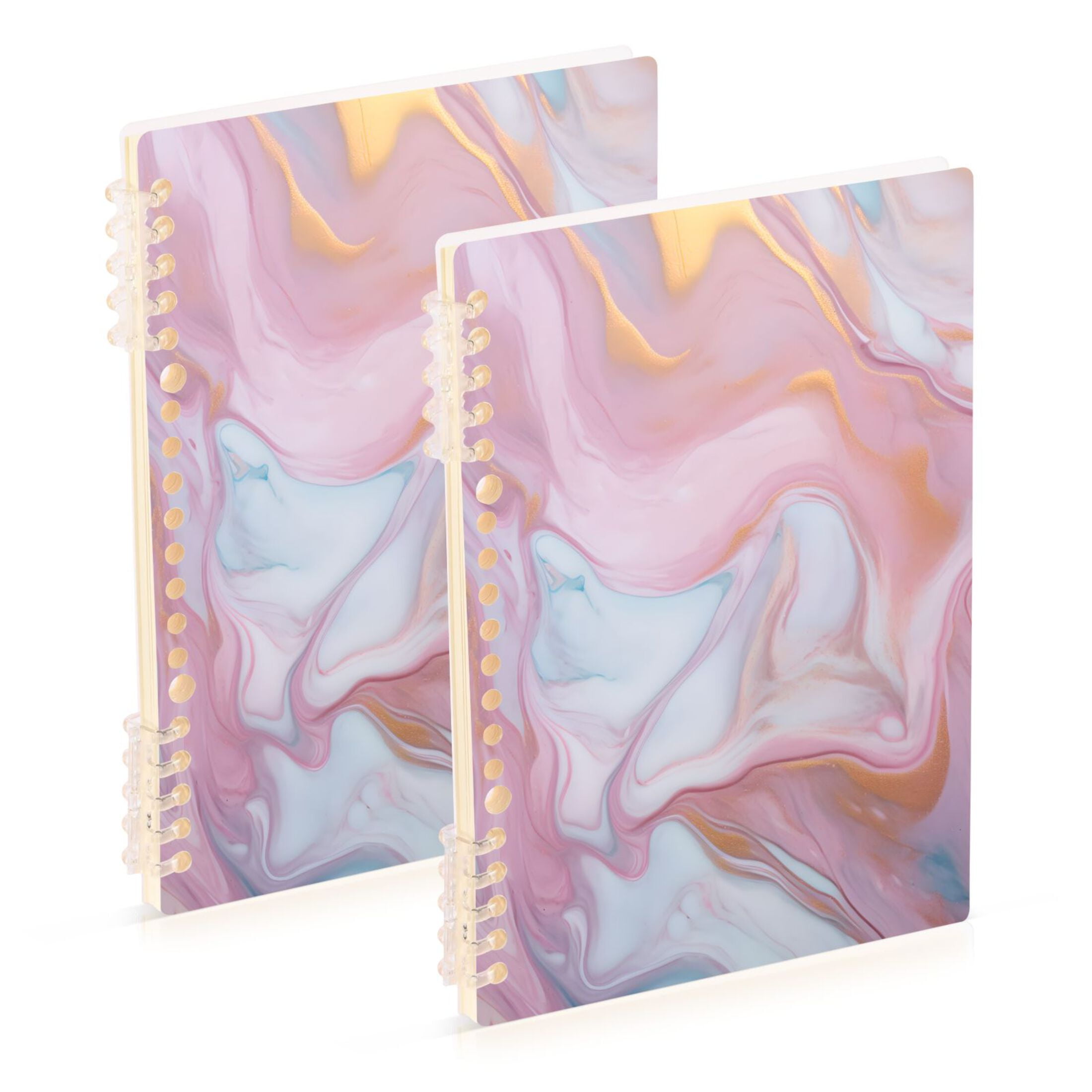 Pink Marble Ring Binder Notebook Journey Note Diary College Ruled ...