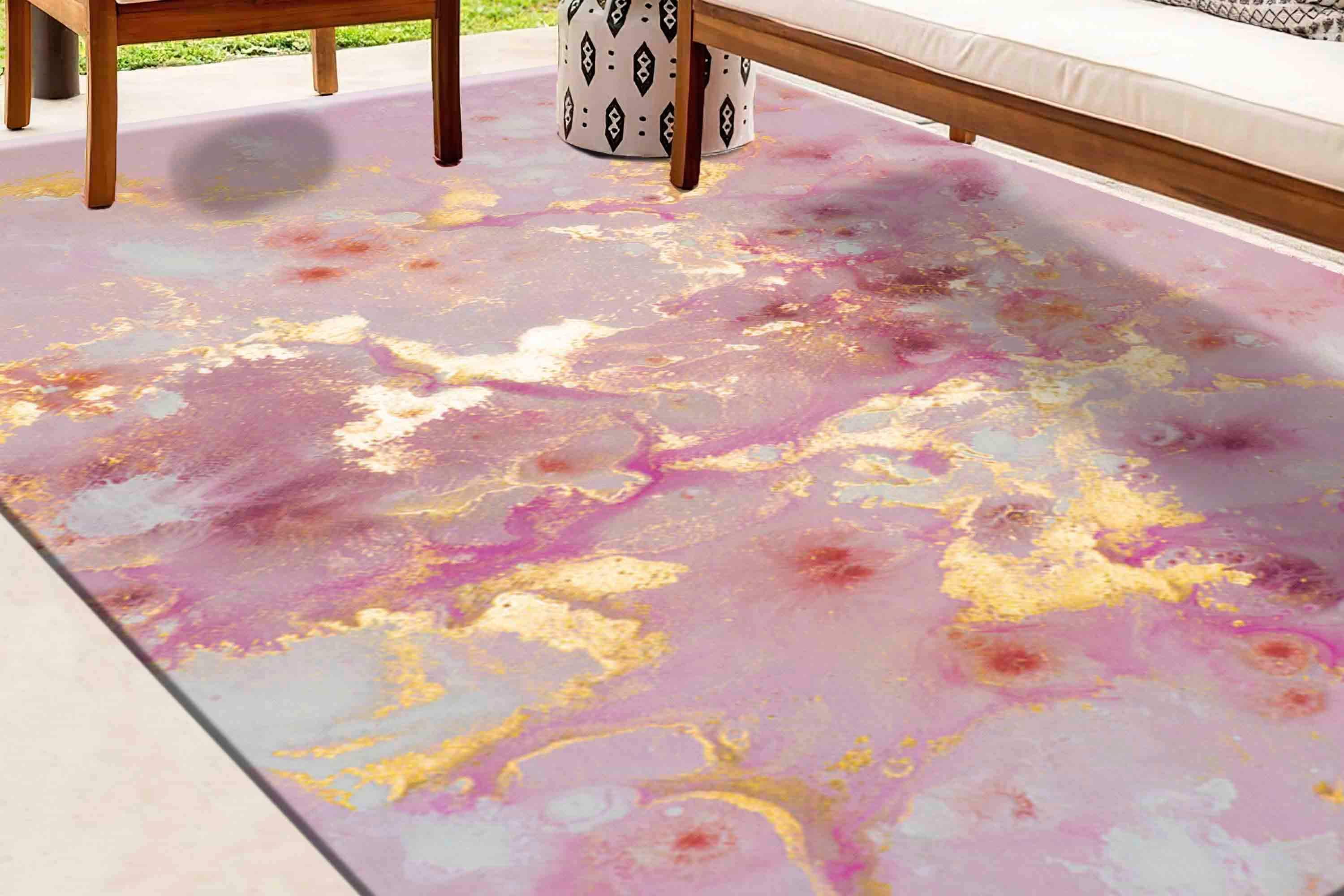 Pink Marble Rugs, Pink Rugs, Pink and Gold Marble Rug, Decorative Rugs ...