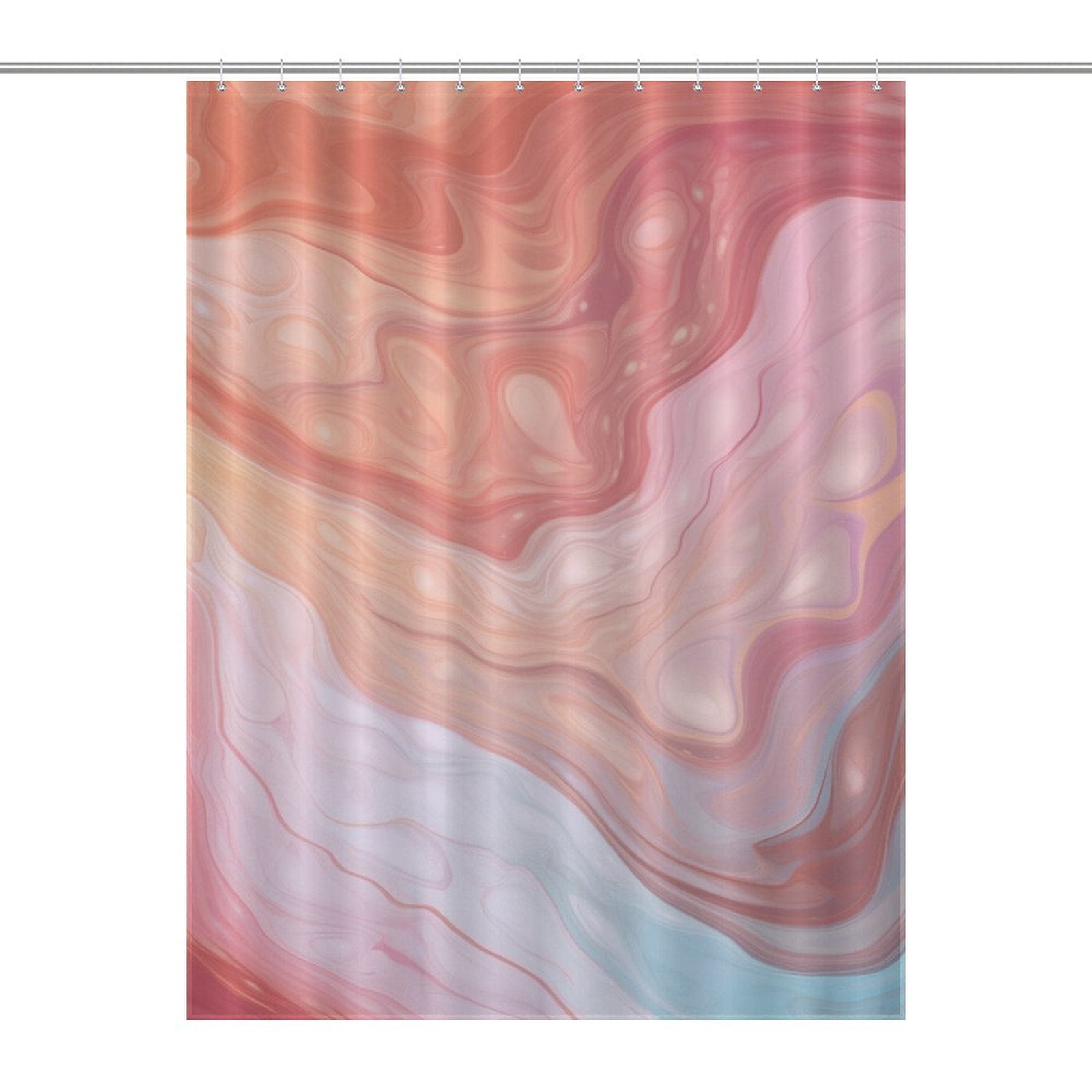 Pink Marble Shower Curtain , Enchanted Forest Scenic Bathroom Decor ...