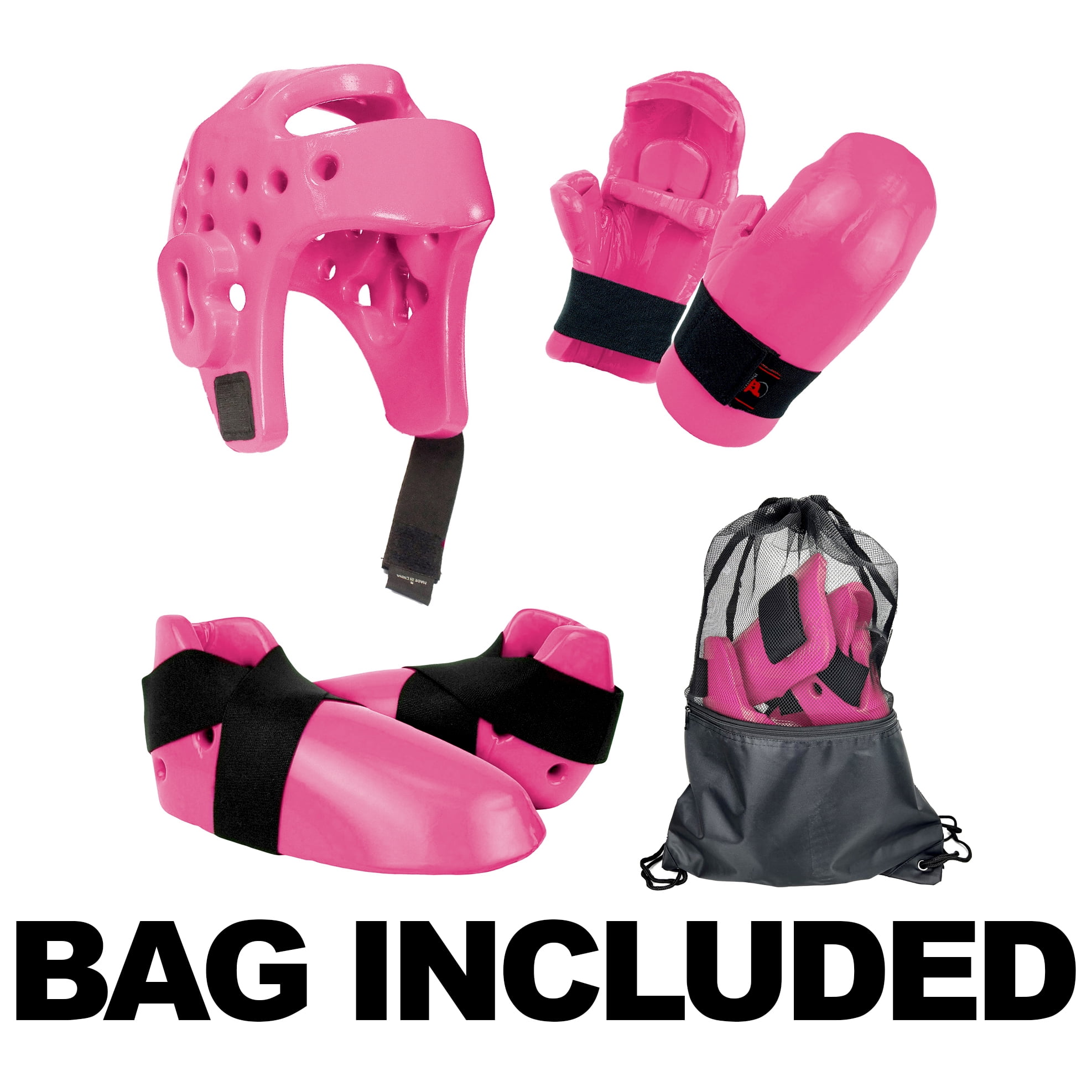 Pink Martial Arts Gear Head Hand Feet guard Taekwondo Karate Sparring ...