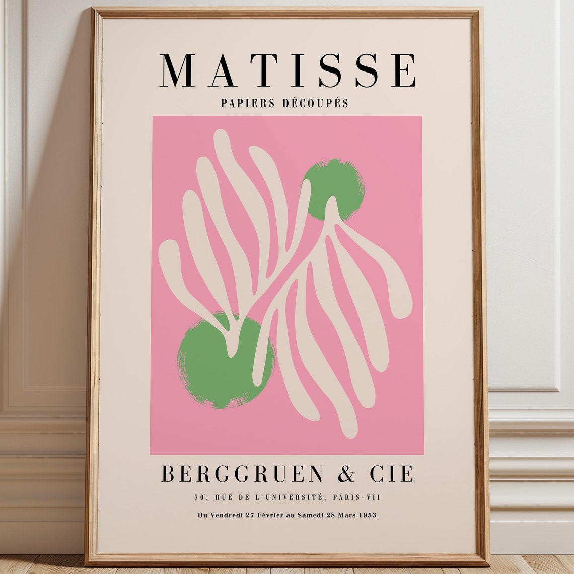 Pink Matisse Print Wall Art - Abstract Wall Art - Mid Century Modern ...