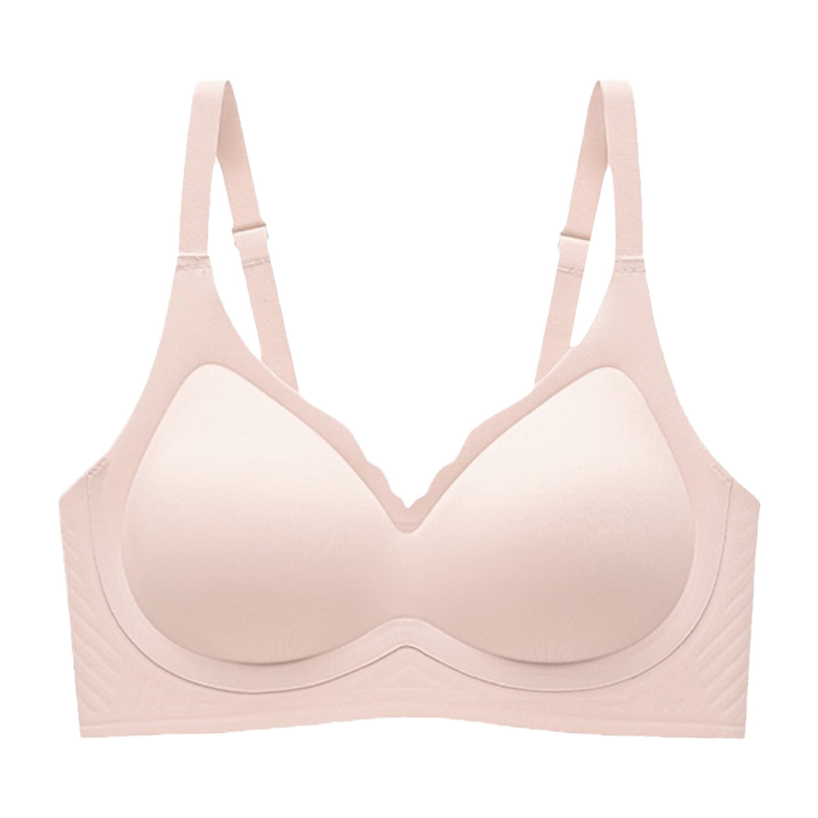 Pink Medium Seamless Bra with Womens Bras No Underwire No Padding Small ...
