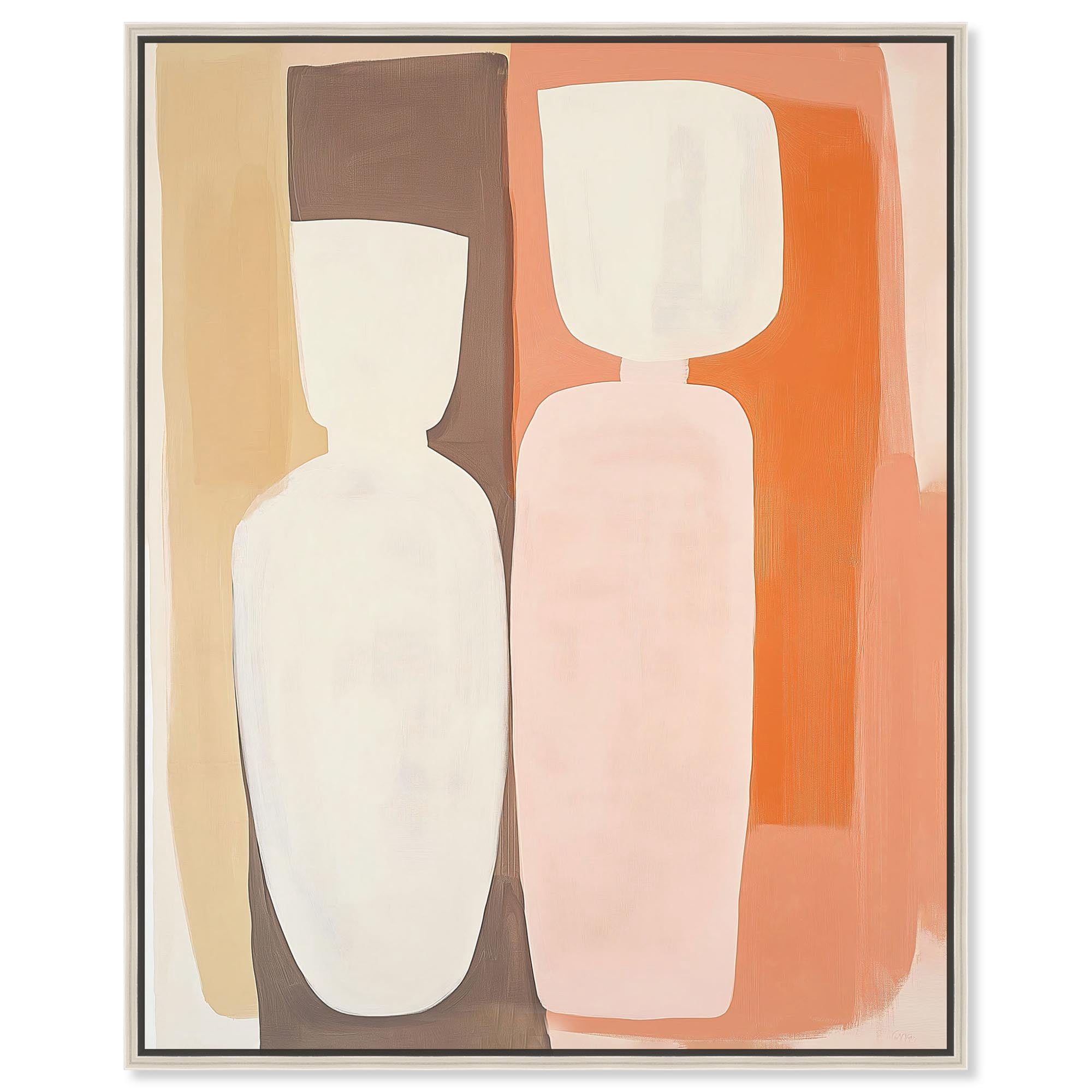 Pink Meets Clay I Canvas Modern Boho Abstract by Art Remedy, Silver ...
