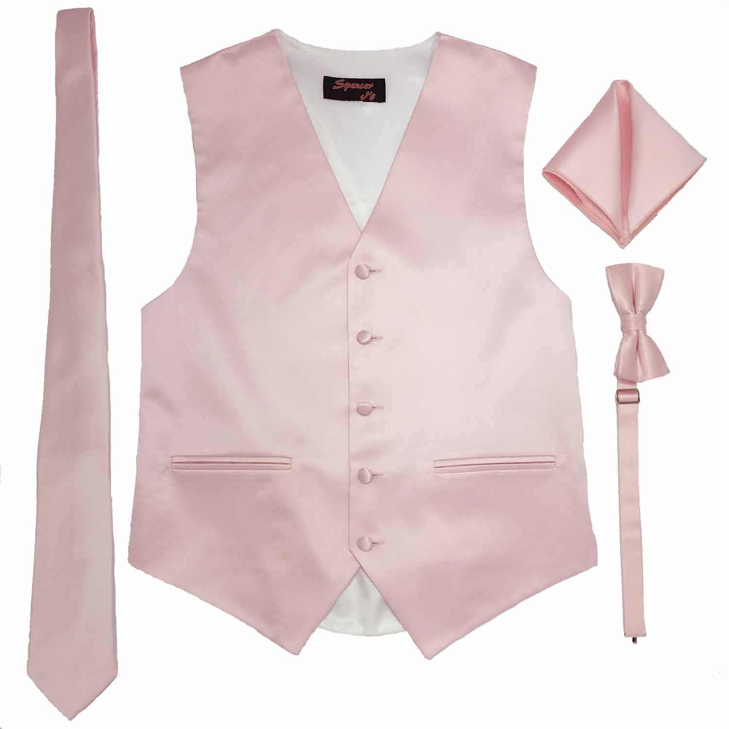 Pink Men's Satin Vest Spencer J's - S - Walmart.com