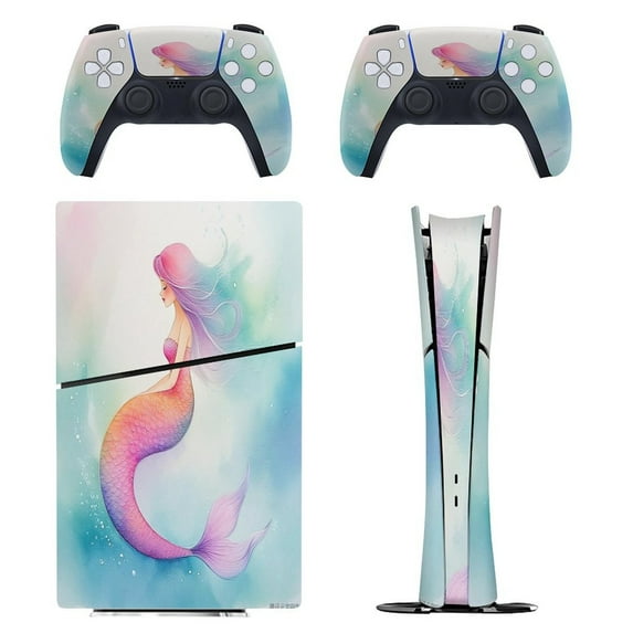 Pink Mermaid PS5/PS5 Slim Digital Disc Skin Sticker For Console And ...